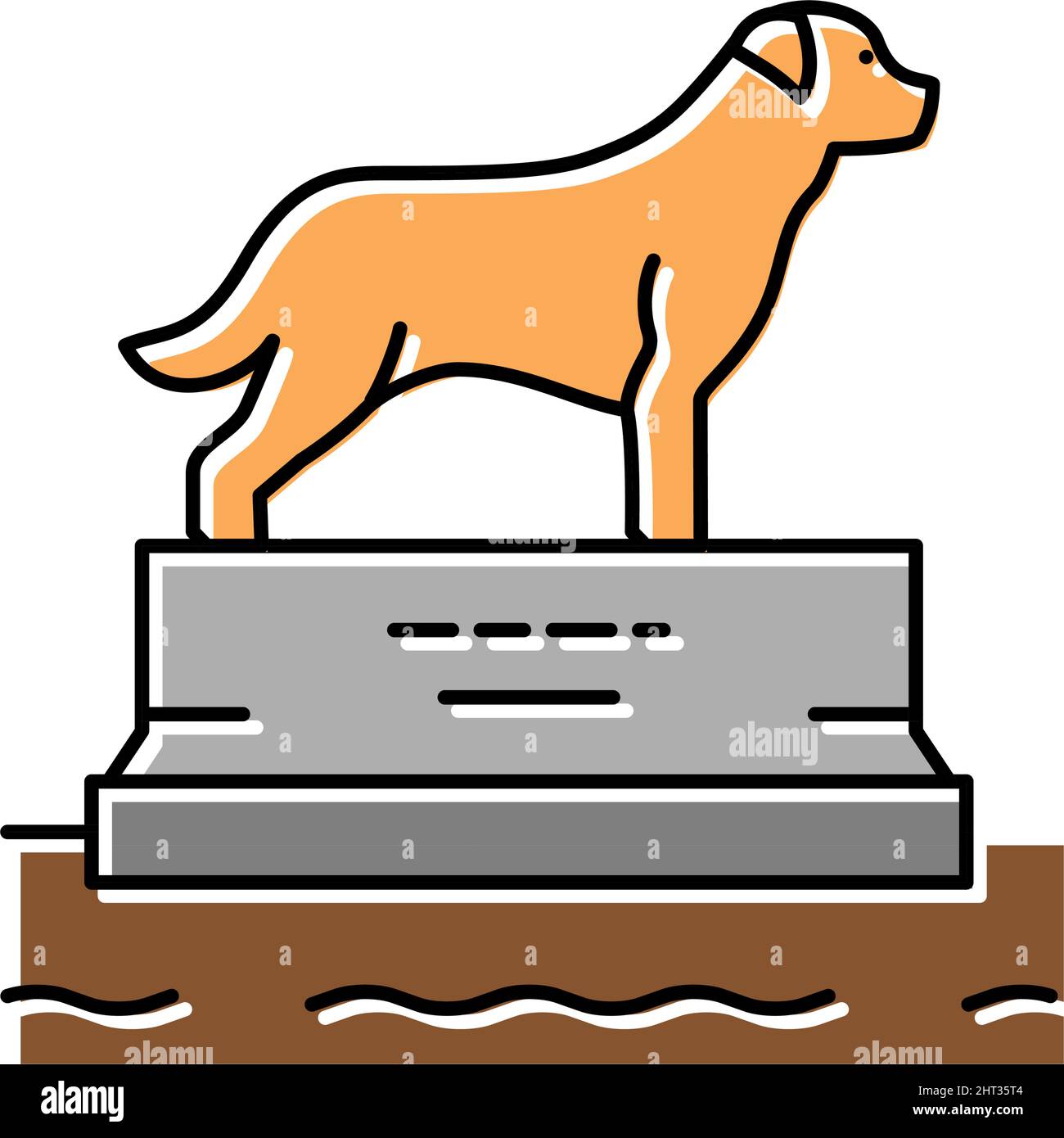 dead dog pedestal color icon vector illustration Stock Vector Image ...