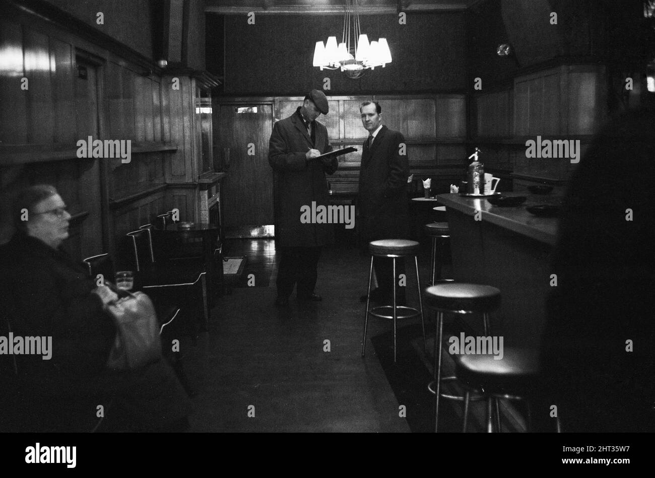 Scene inside the Blind Beggar pub on Whitechapel Road, Stepney where ...