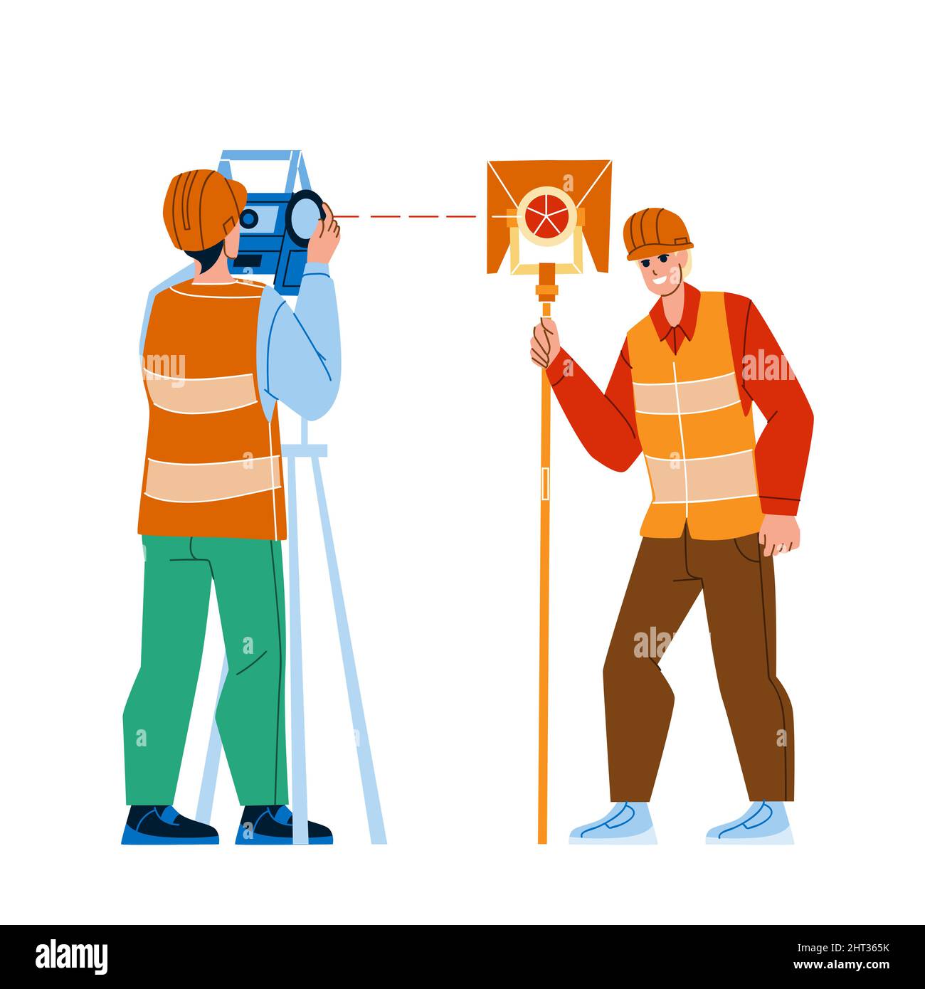 Civil Engineer With Surveying Equipment Vector Stock Vector Image & Art ...