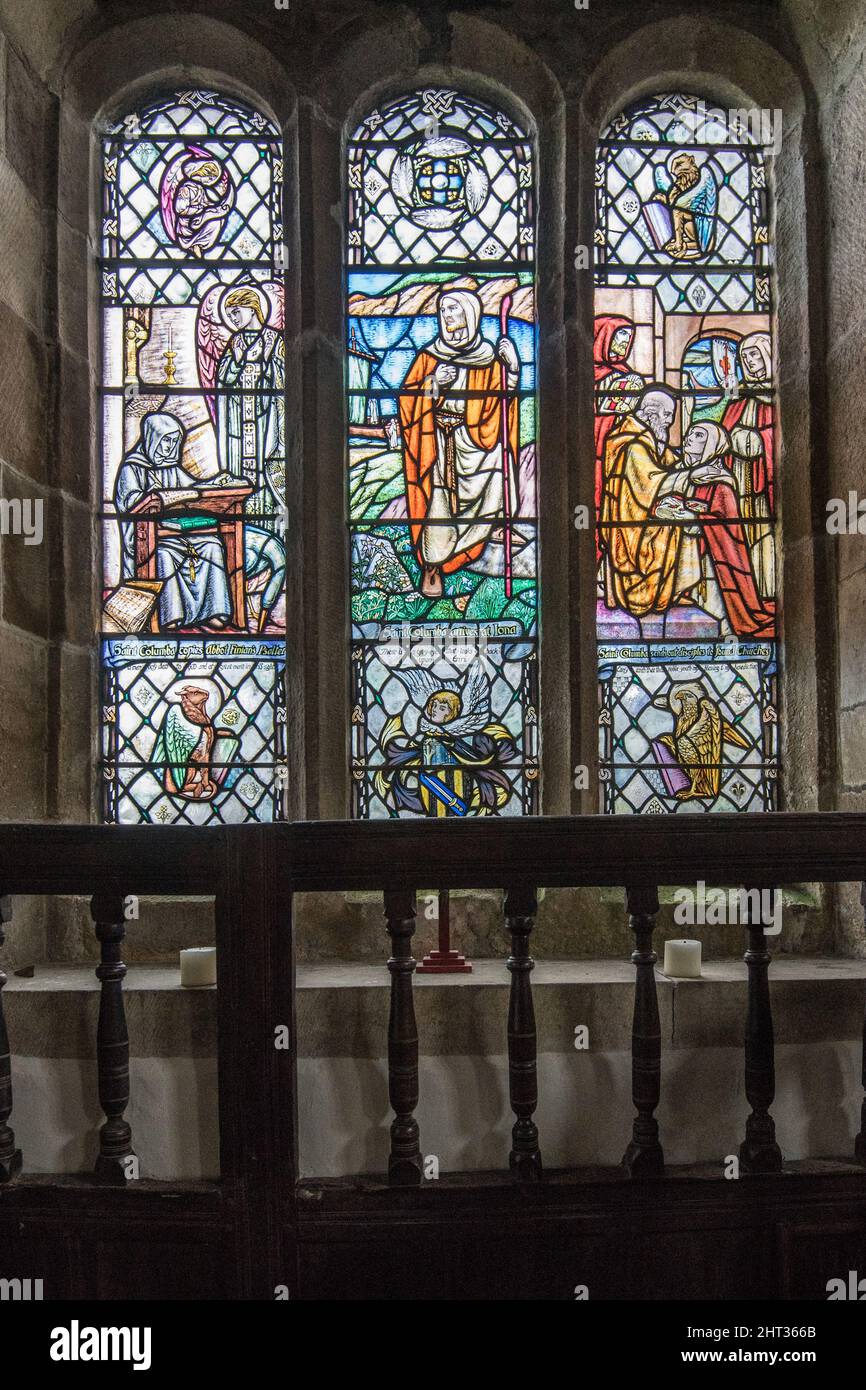 Stained glass windows on the LHS of the main altar in 'The Cathedral of ...