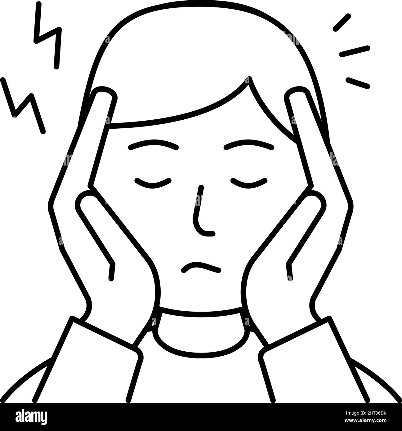 depression, nervous disorder line icon vector illustration Stock Vector ...