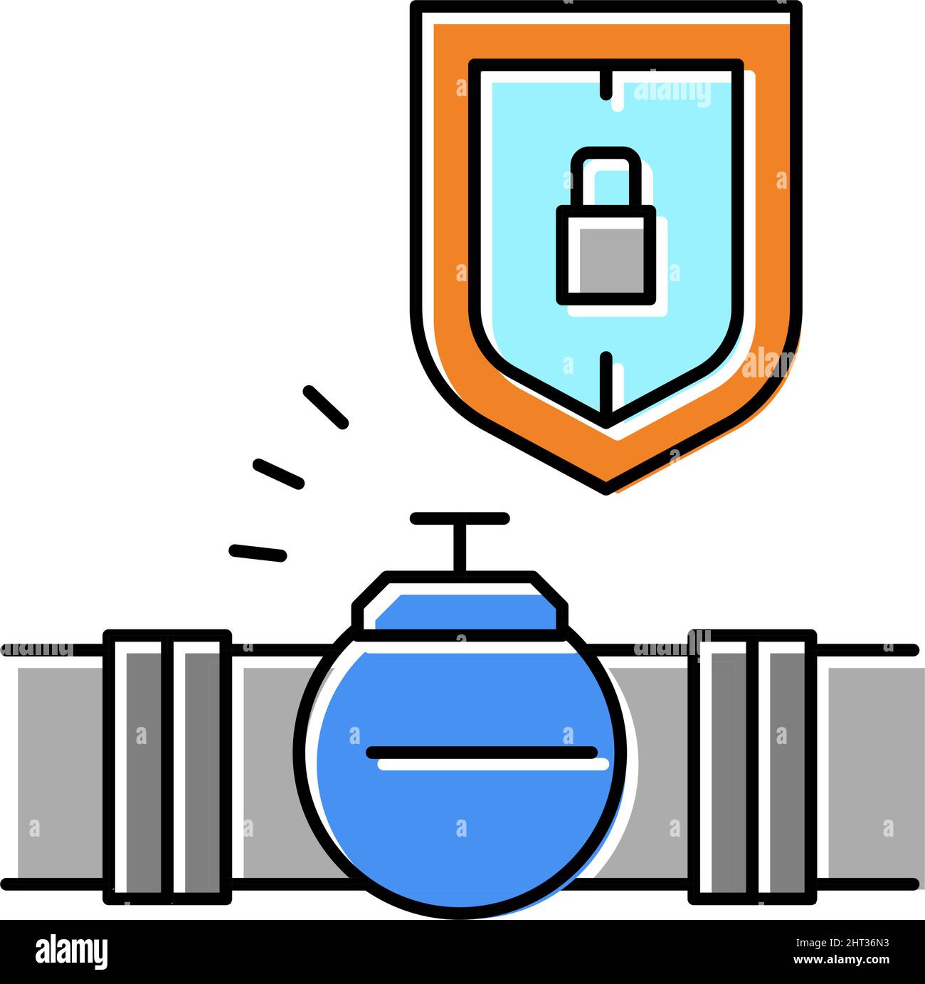 protection system of pipeline construction color icon vector ...