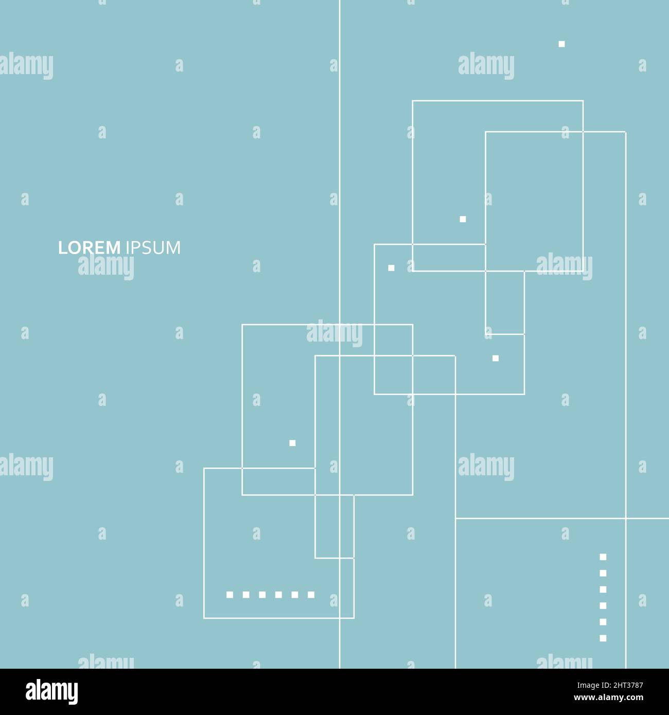 Vector blue background with repeating squares. Wireframe element with ...