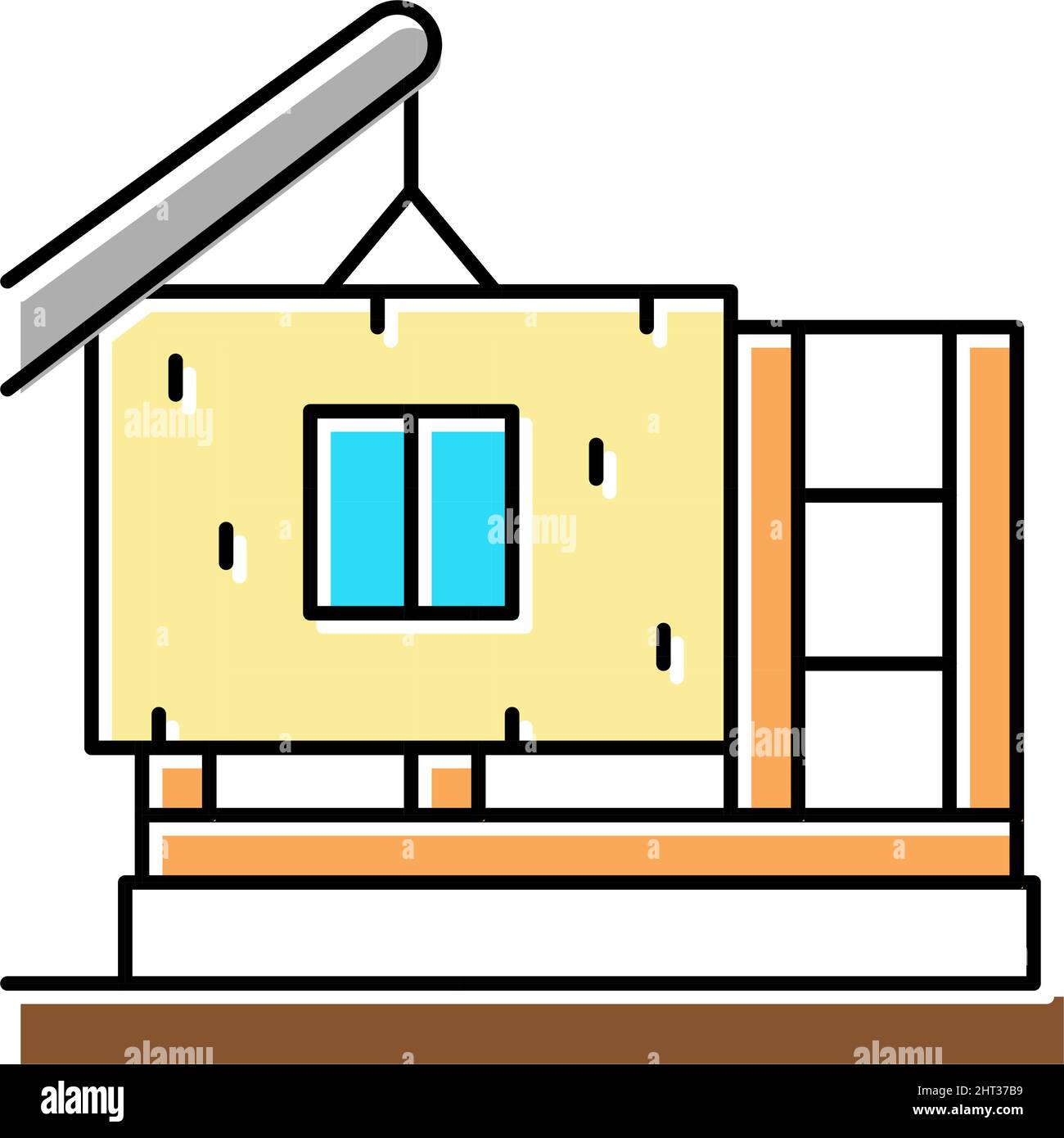 ready wall for building house color icon vector illustration Stock ...