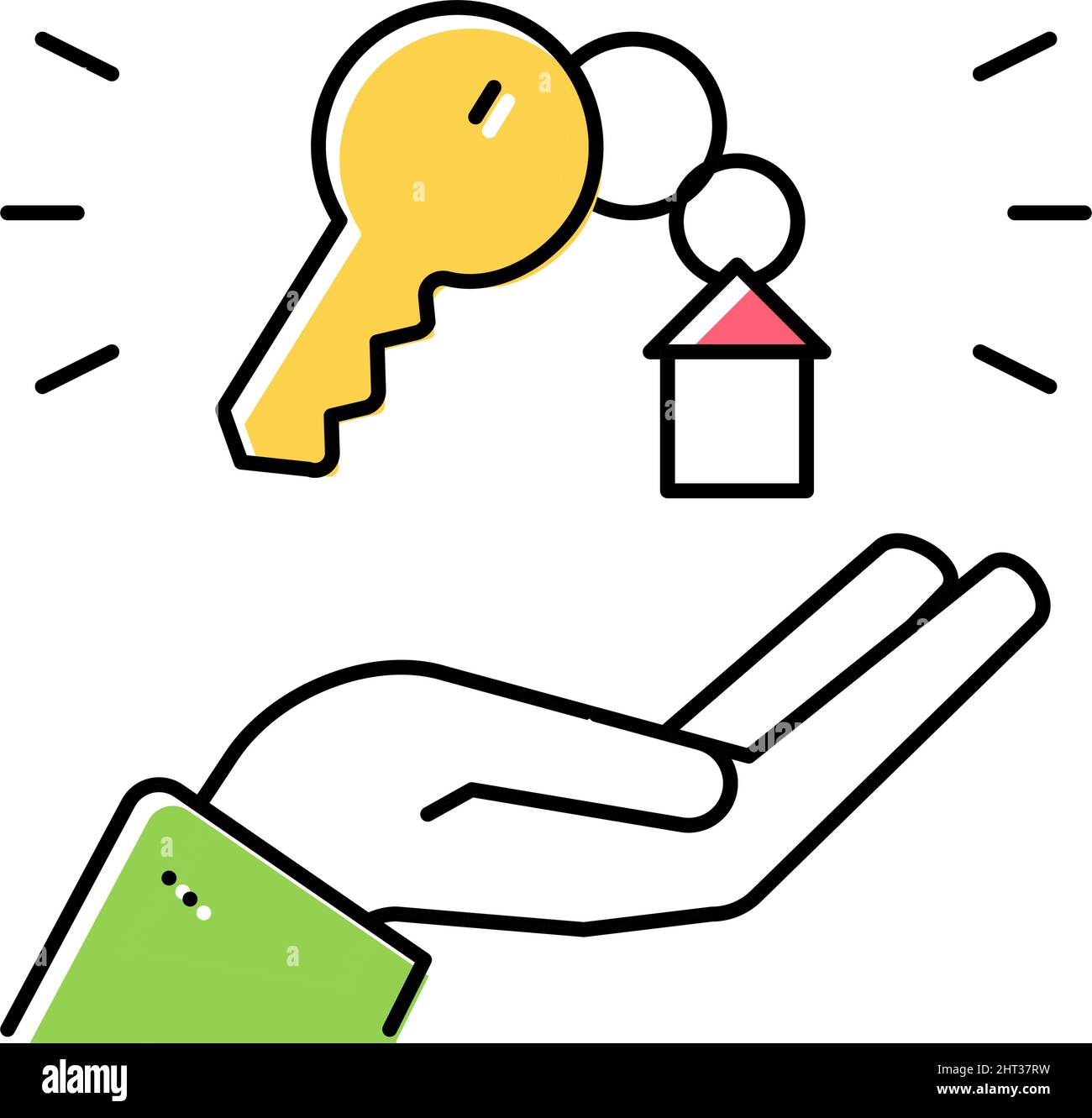 hand holding house key color icon vector illustration Stock Vector ...