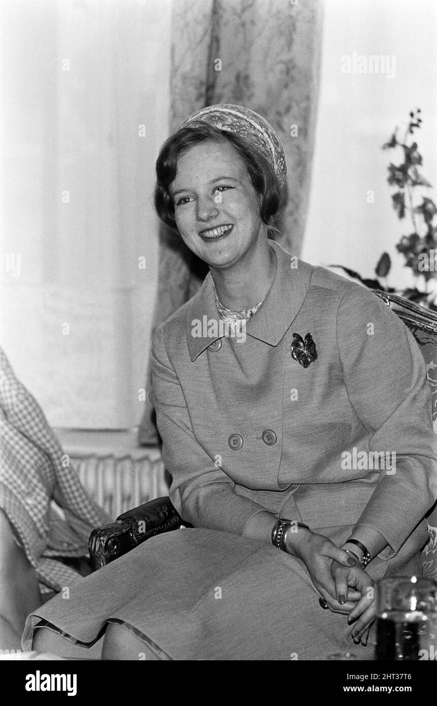 Princess Margrethe of Denmark pictured at her press reception in London ...
