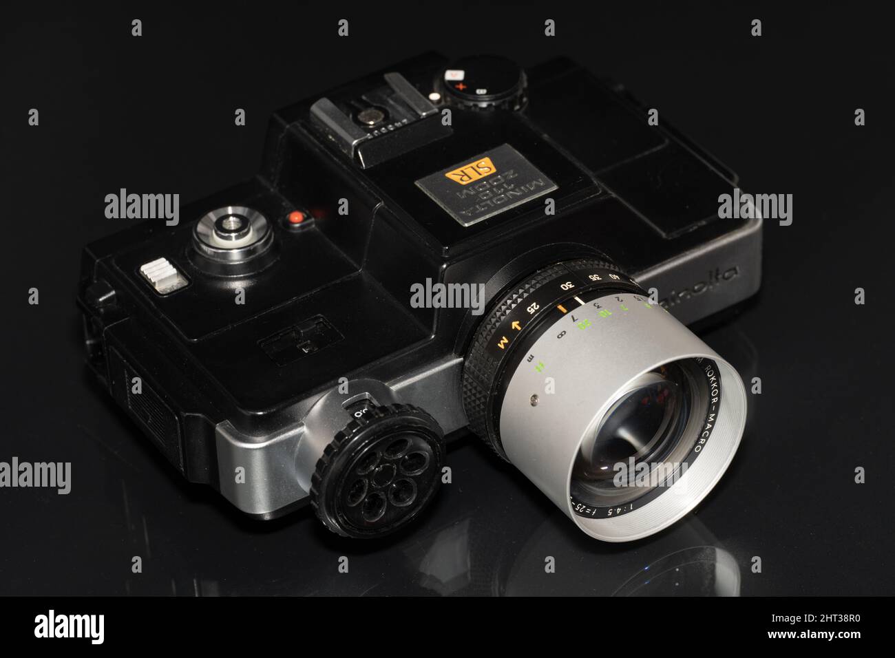 Closeup of a Vintage Minolta 110 Zoom SLR Camera Stock Photo - Alamy