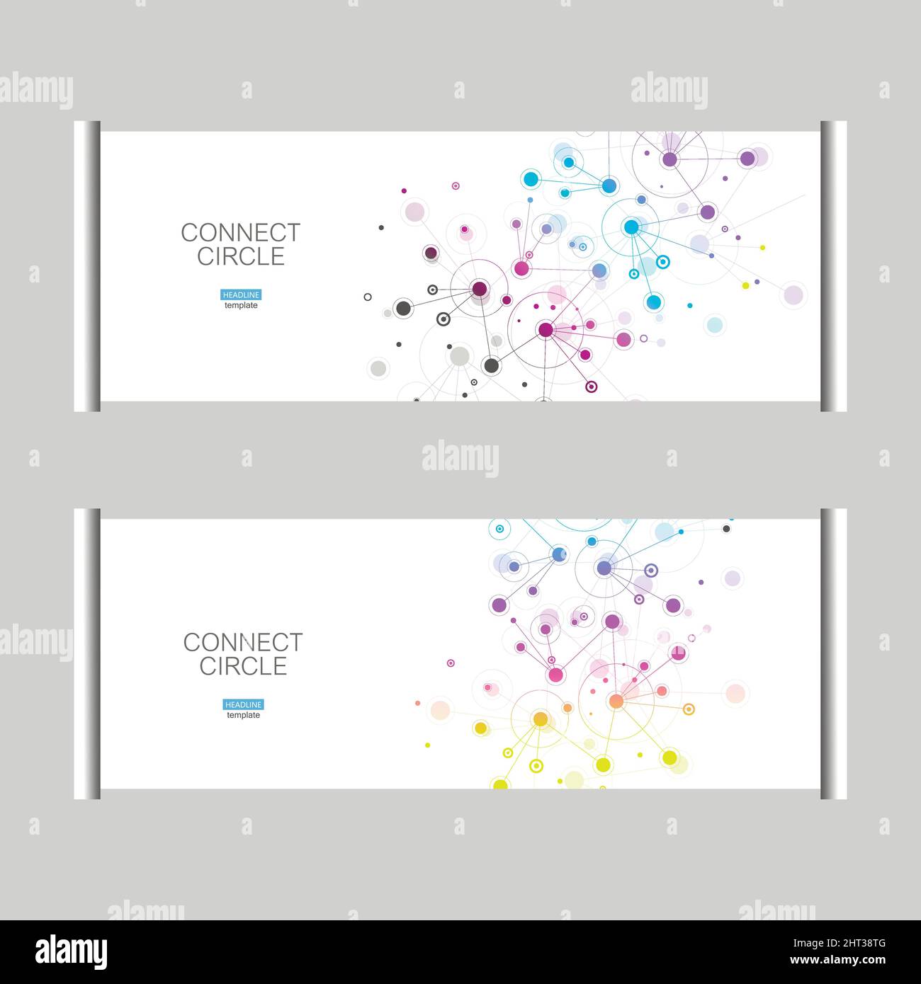 Roll up banner stand with abstract connect background Stock Vector ...