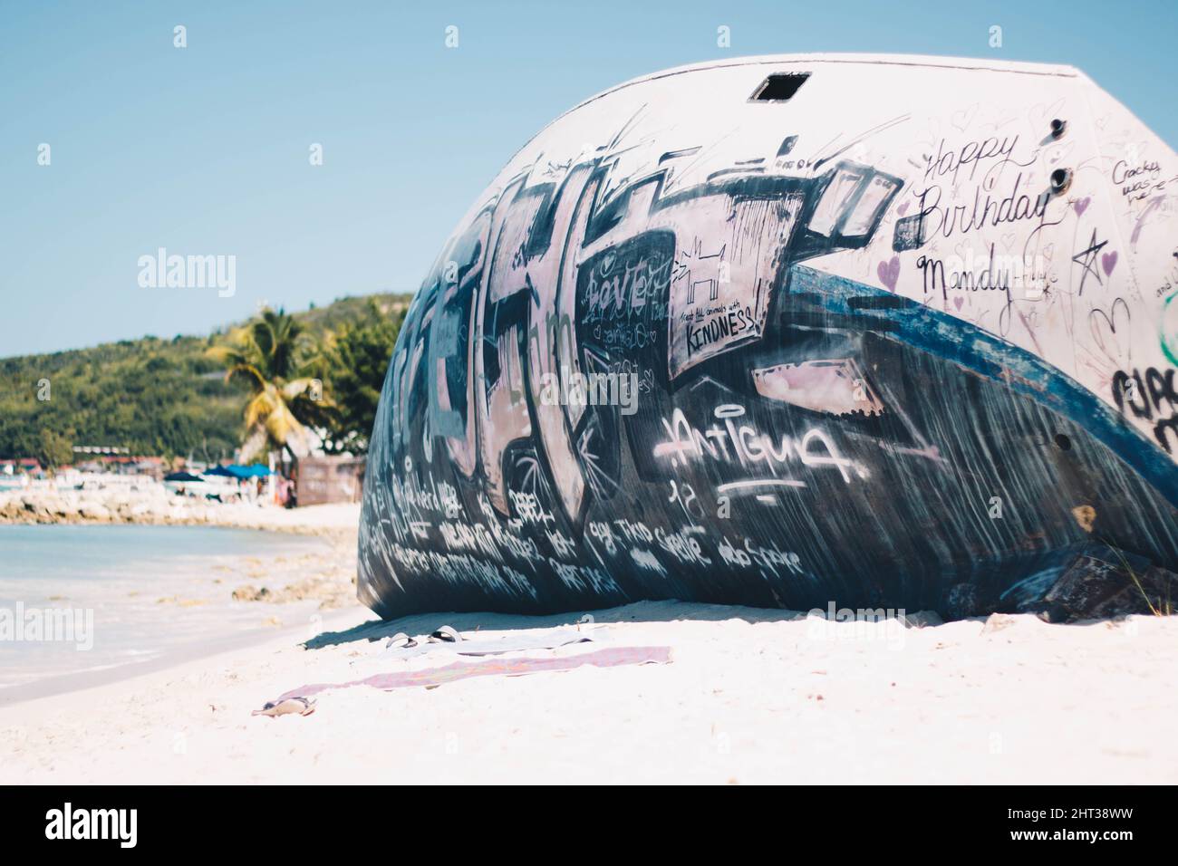 View of an abandoned rusty ship on the beach Stock Photo - Alamy