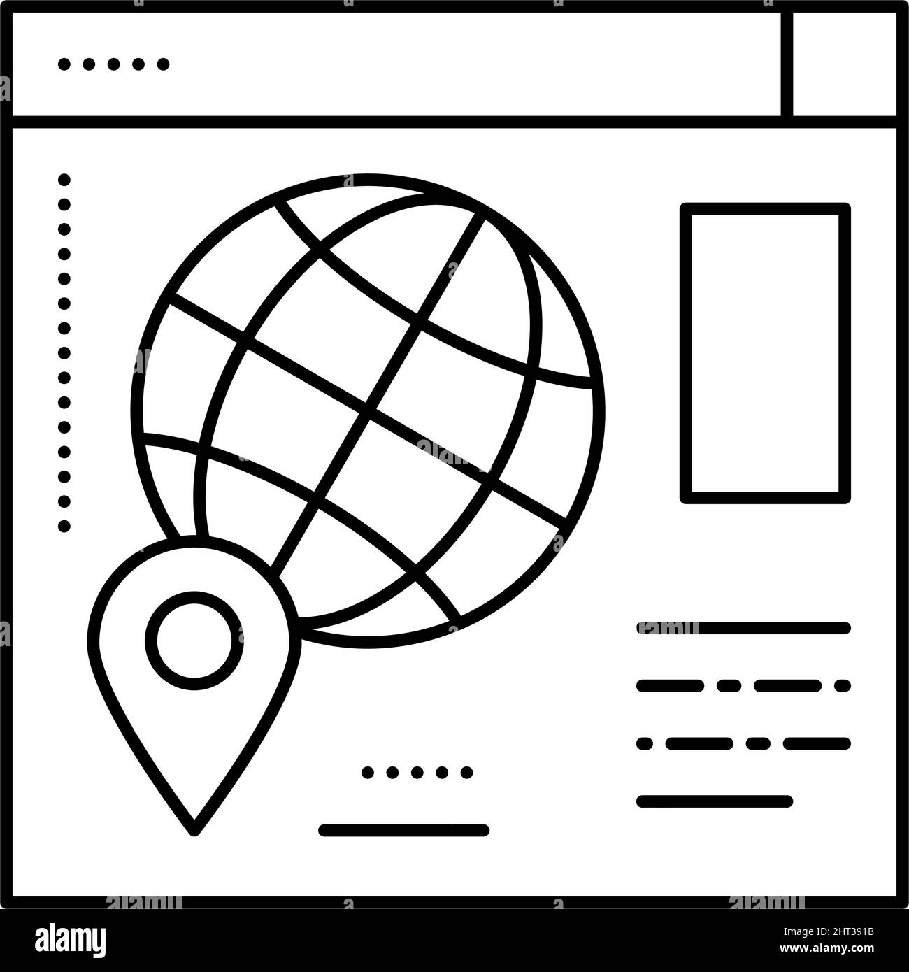 web site map location line icon vector illustration Stock Vector Image ...