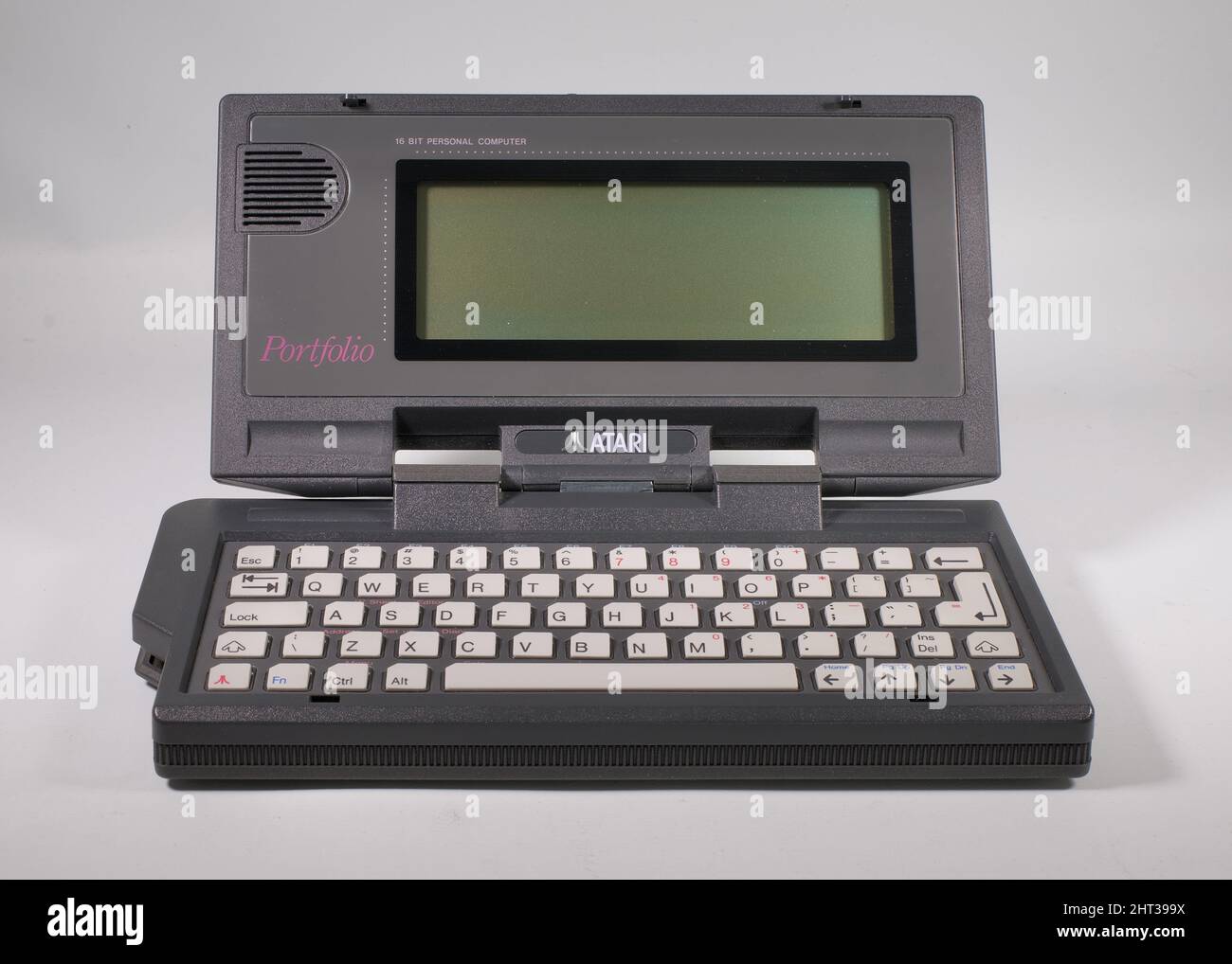 Closeup of an Atari Portfolio Palmtop computer from 1989 as used in ...