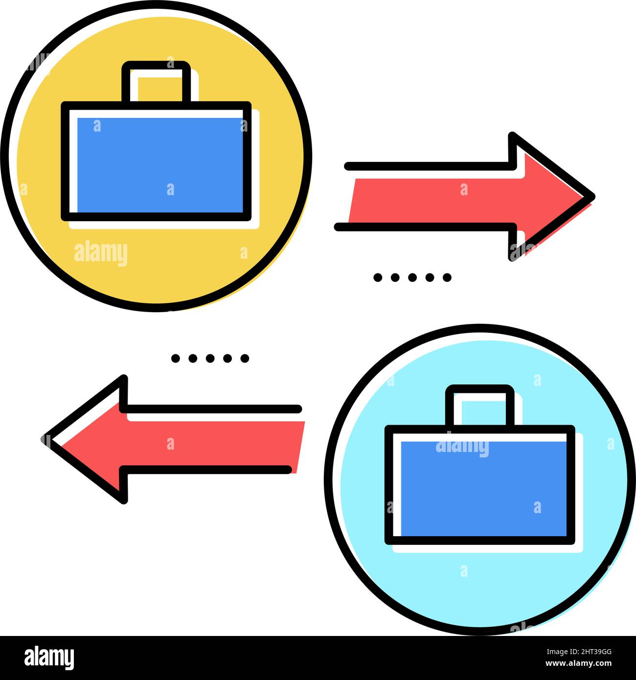 job change color icon vector color illustration Stock Vector Image ...