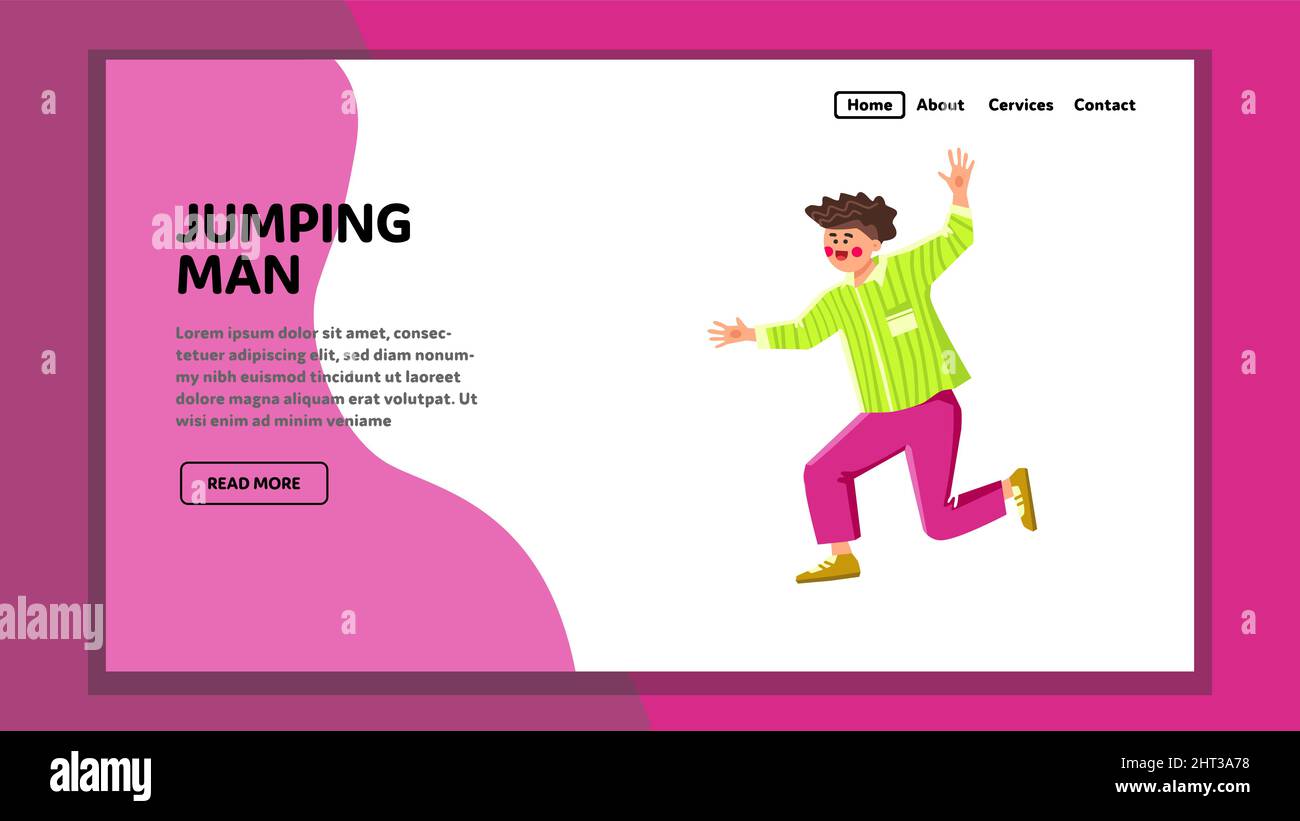 Jumping Man Celebrating Victory In Game Vector Stock Vector Image & Art ...