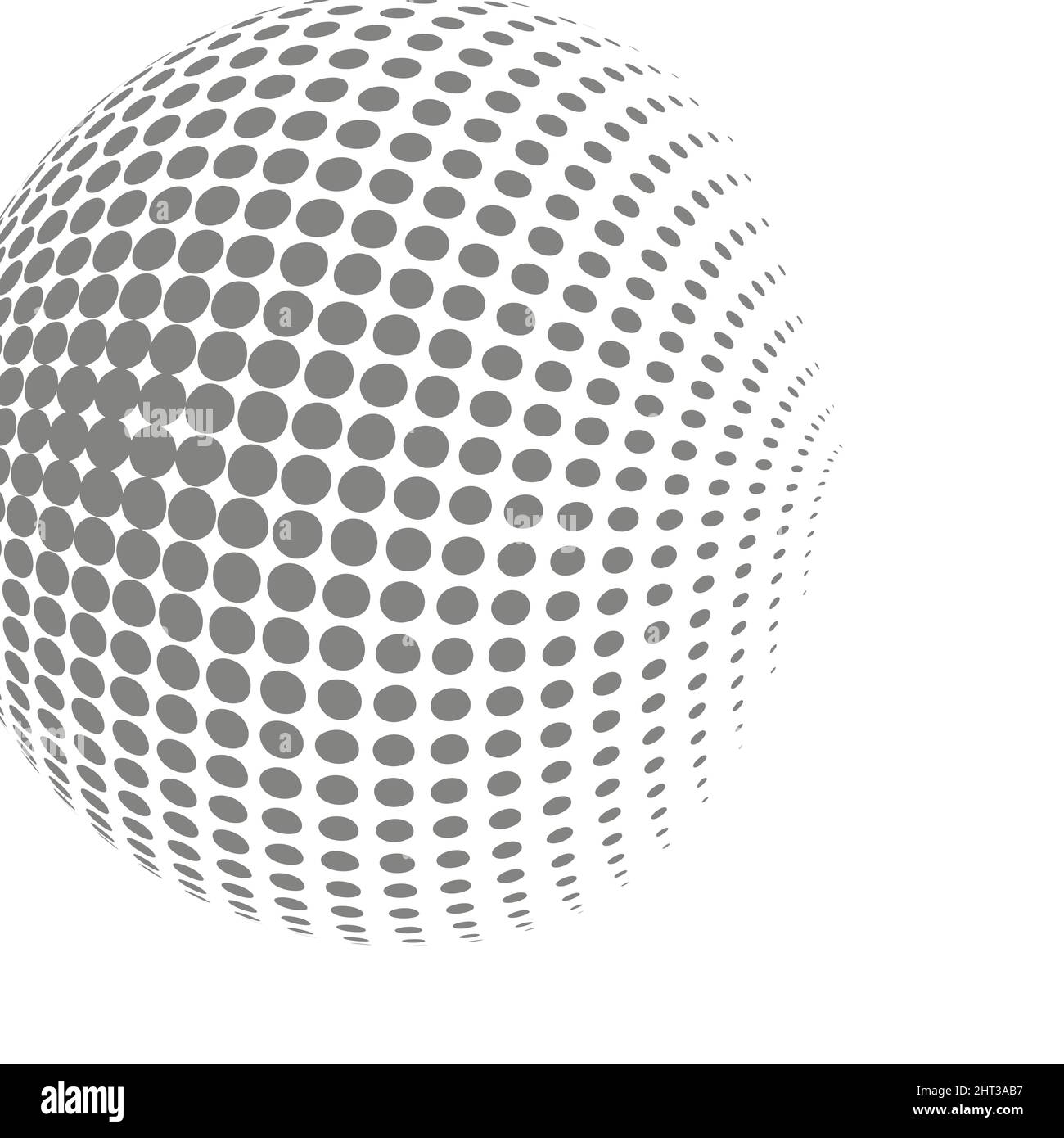 Abstract halftone effect 3d sphere. Vector decor doted dynamic design ...