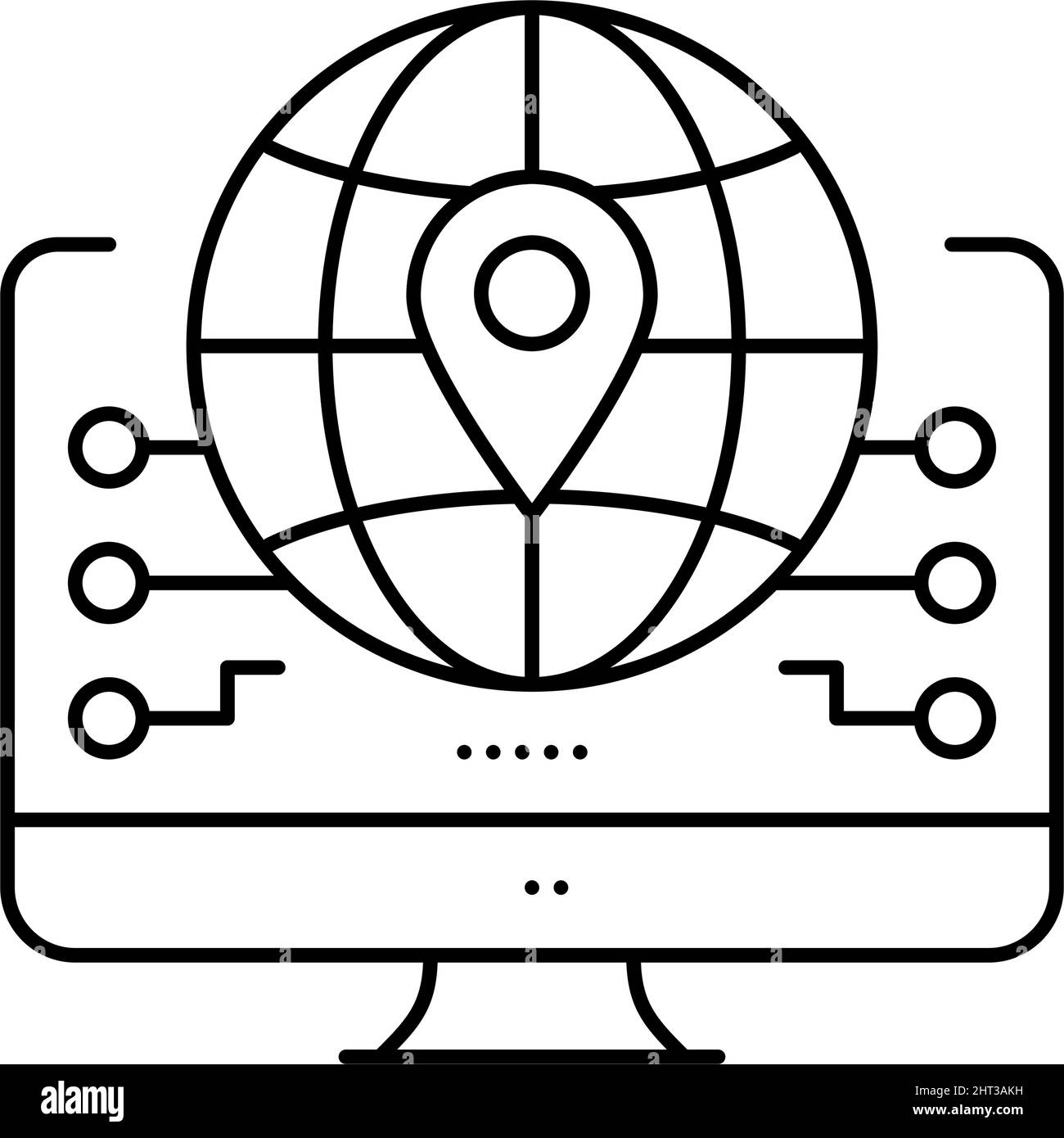 global logistics line icon vector illustration flat Stock Vector Image ...