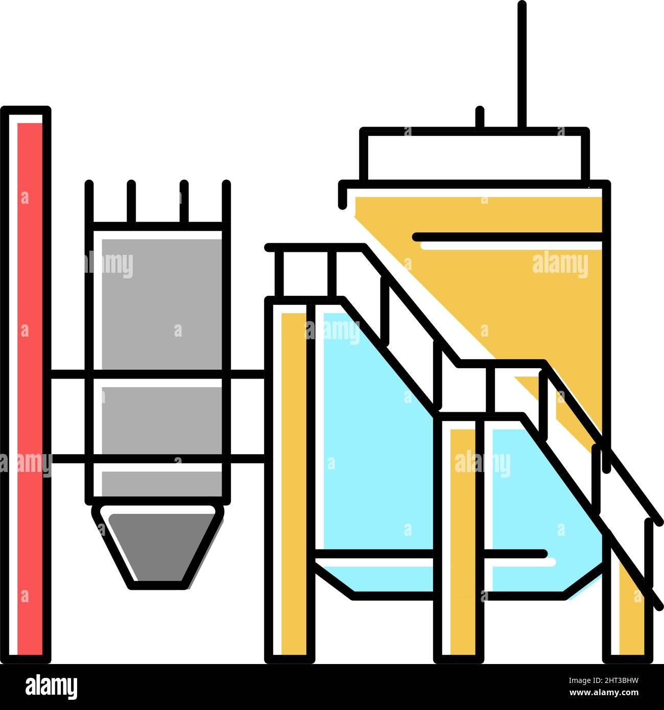 mineral processing plant color icon vector illustration Stock Vector ...