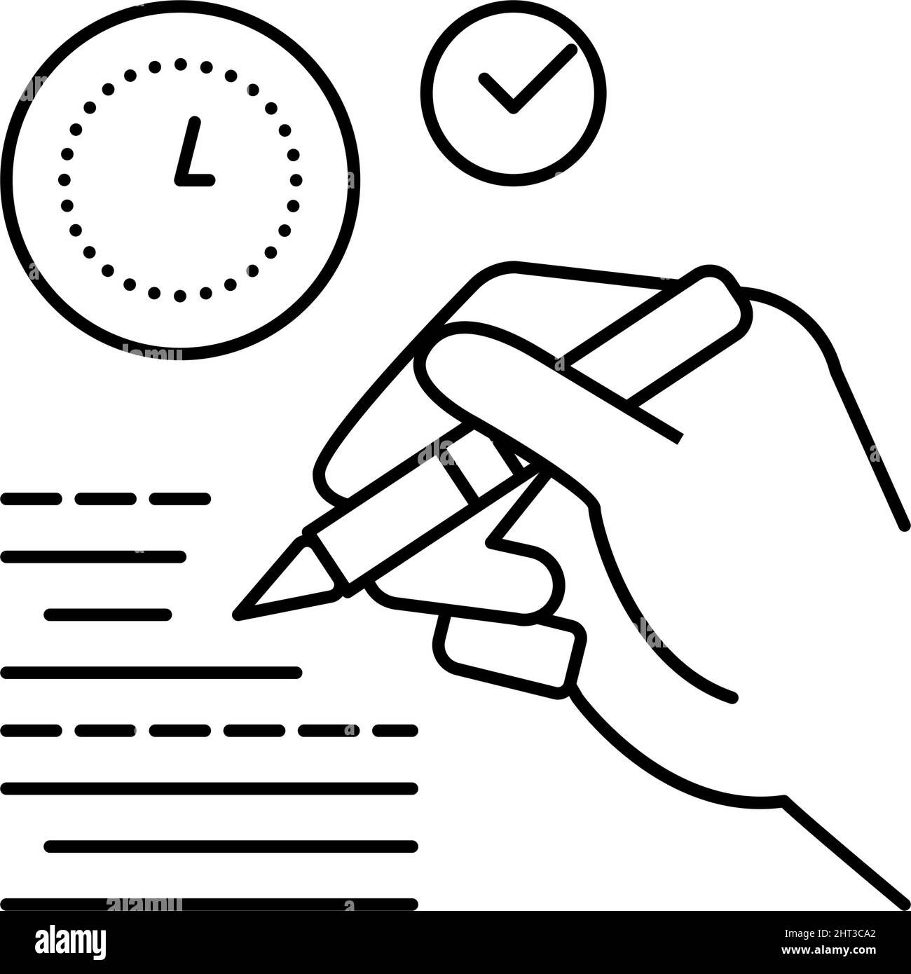 Report Writing Line Icon Vector Illustration Sign Stock Vector Image