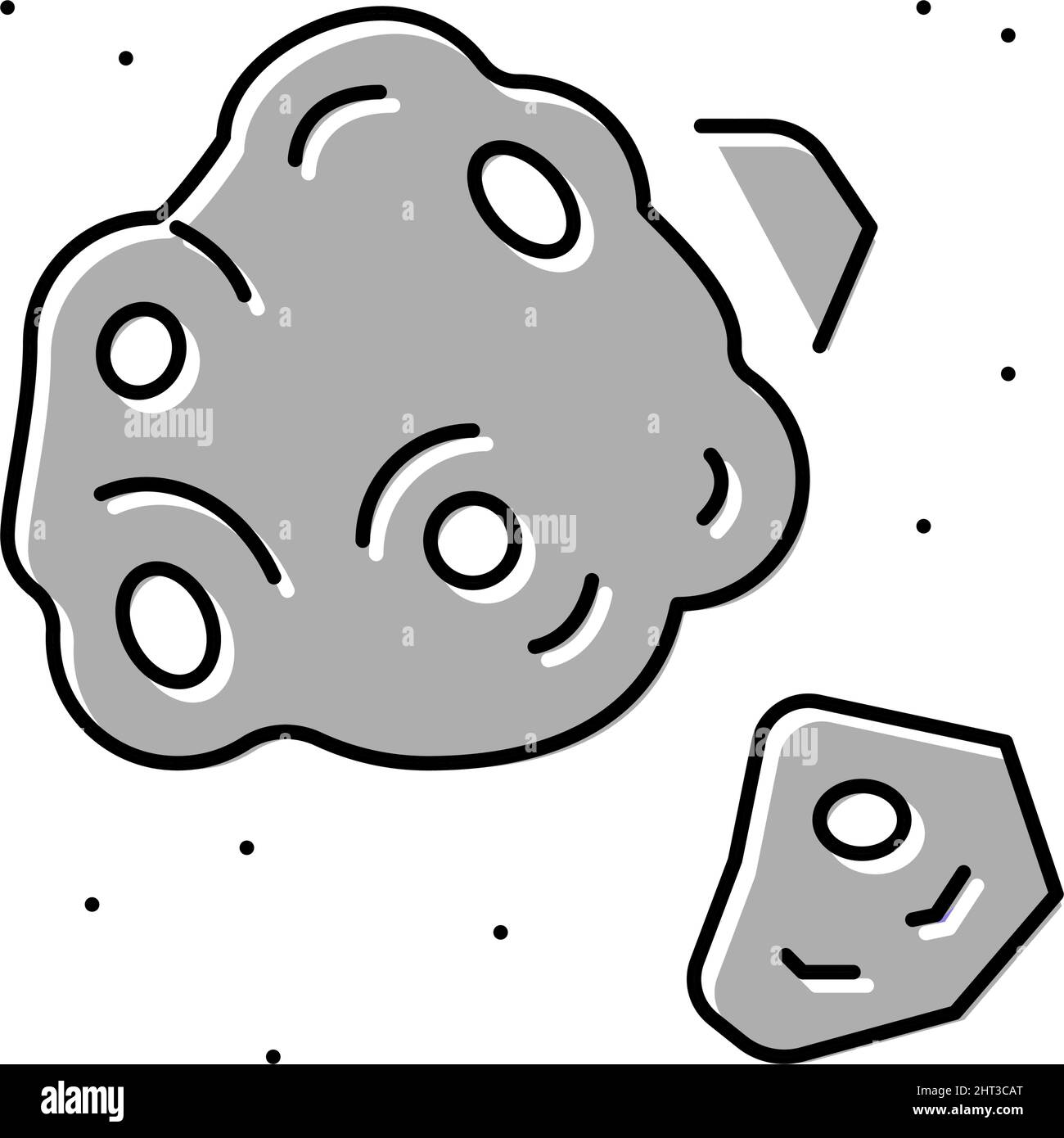 meteor asteroid color icon vector flat illustration Stock Vector Image ...