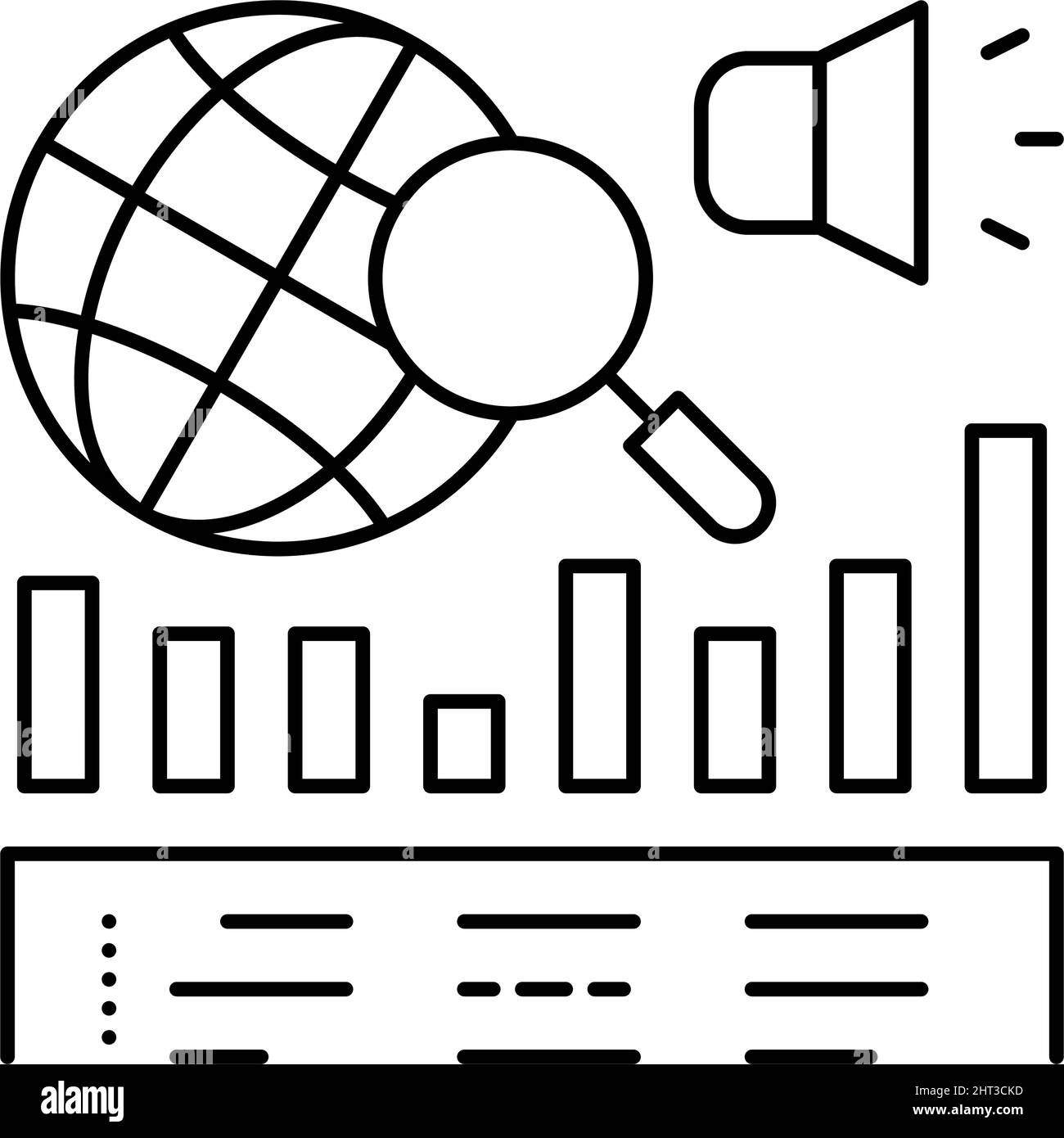 news coverage analysis line icon vector illustration Stock Vector Image ...