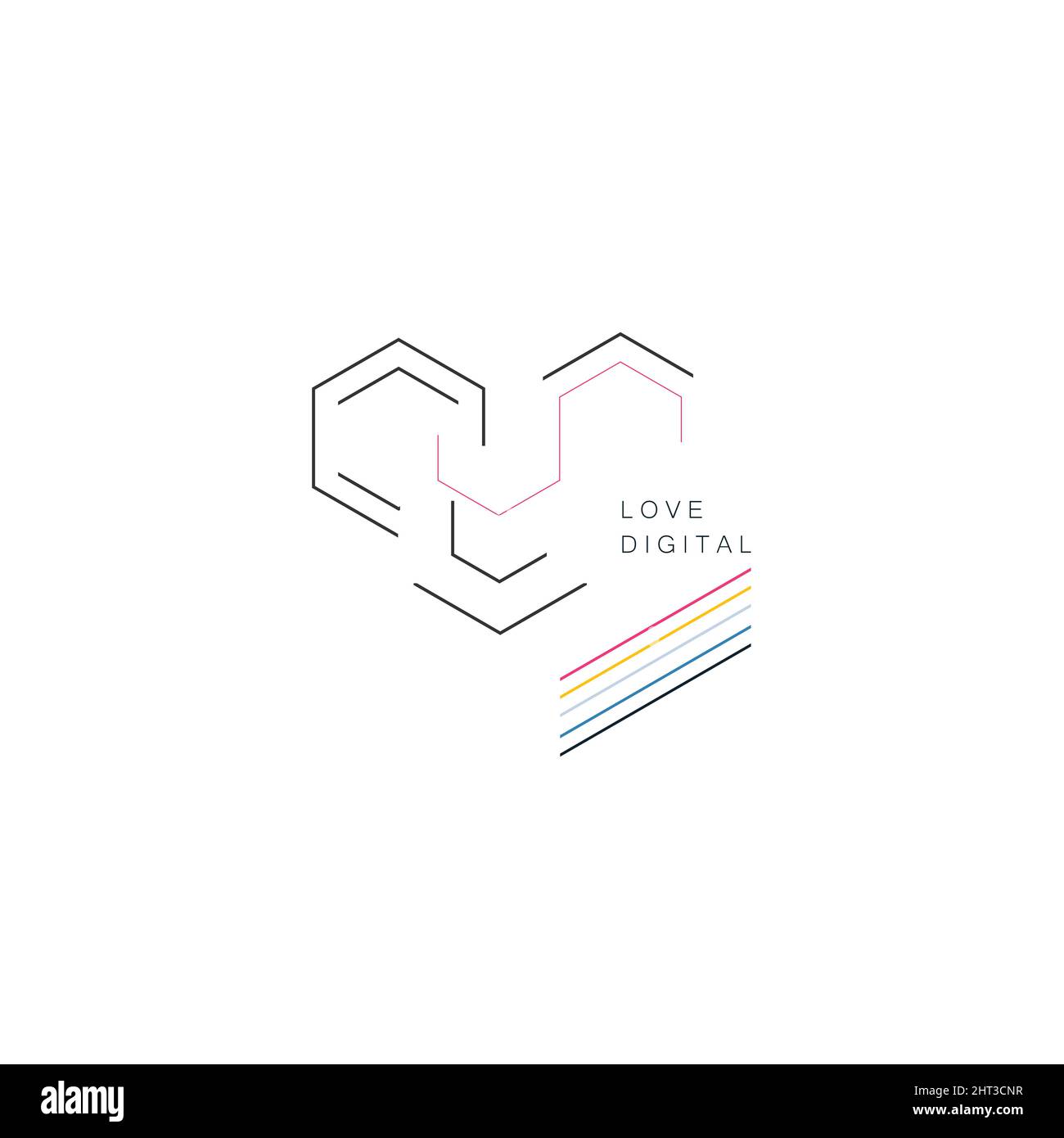 Heart icon modern line Stock Vector Images - Alamy