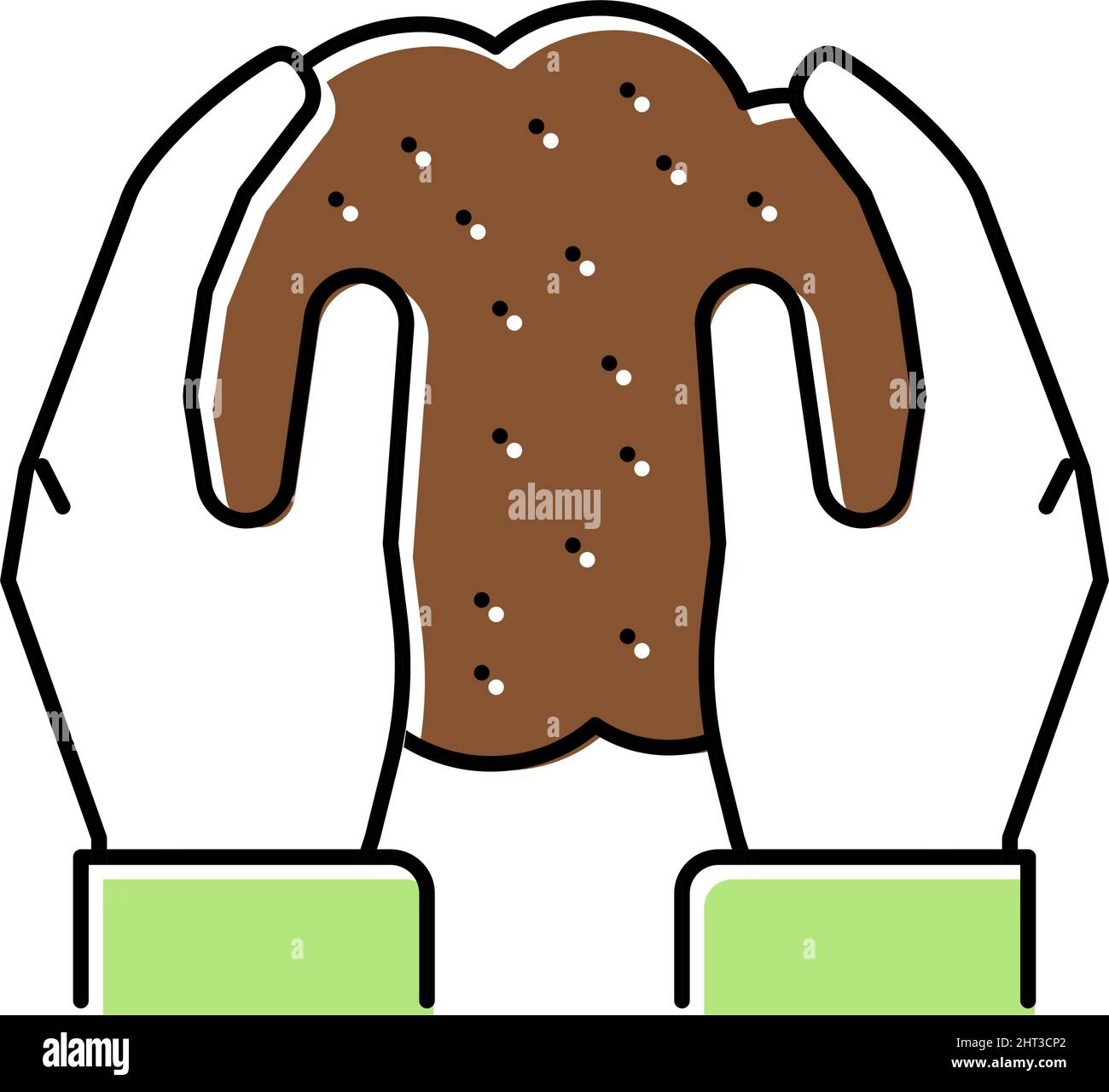 hands holding soil in hands color icon vector illustration Stock Vector ...