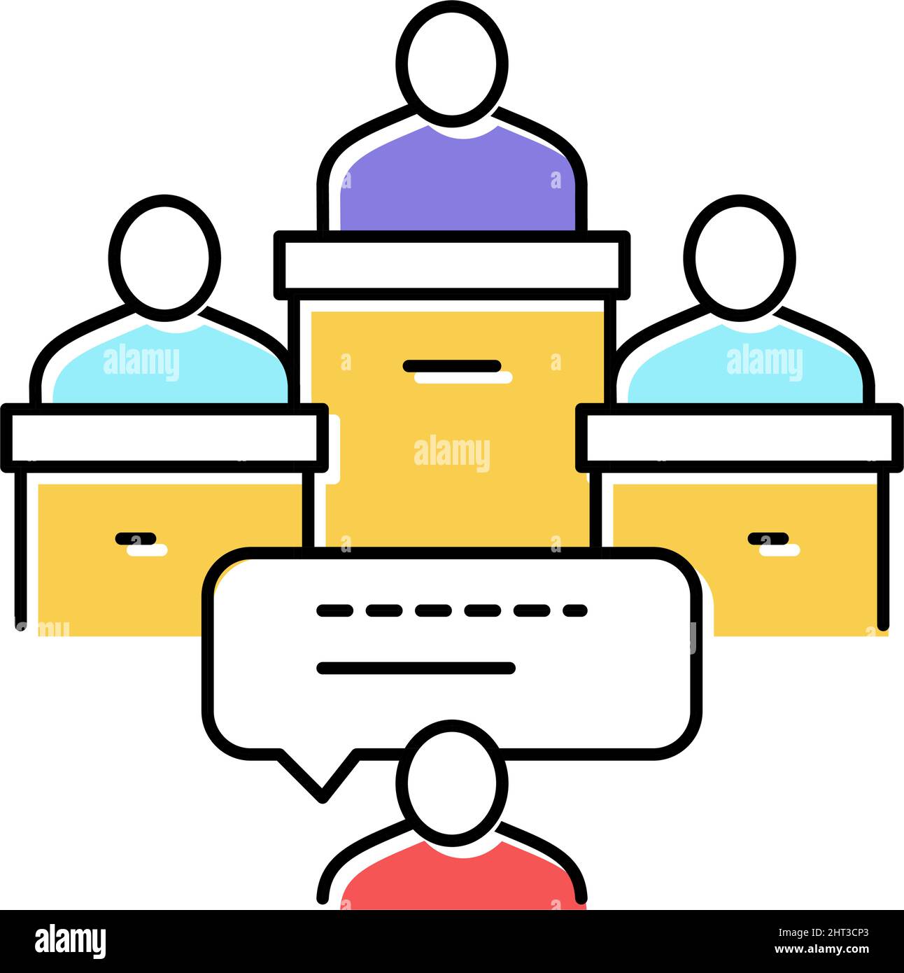 litigation law procedure color icon vector illustration Stock Vector ...