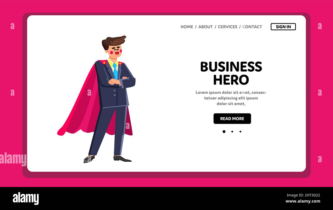 Business Hero Man Successful Achievement Vector Stock Vector Image ...