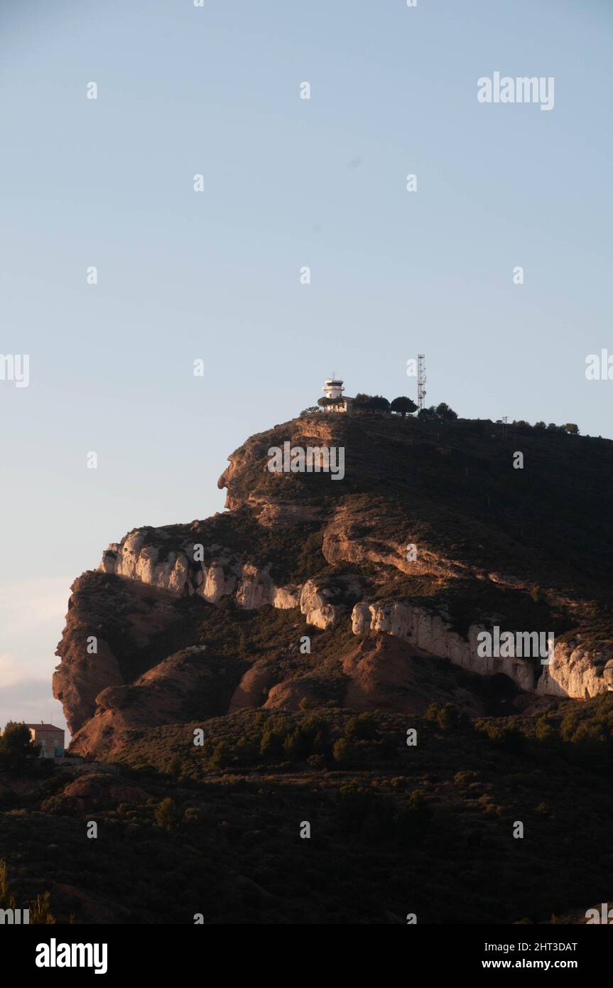 Natural view of a building on top of a rocky mountain Stock Photo - Alamy