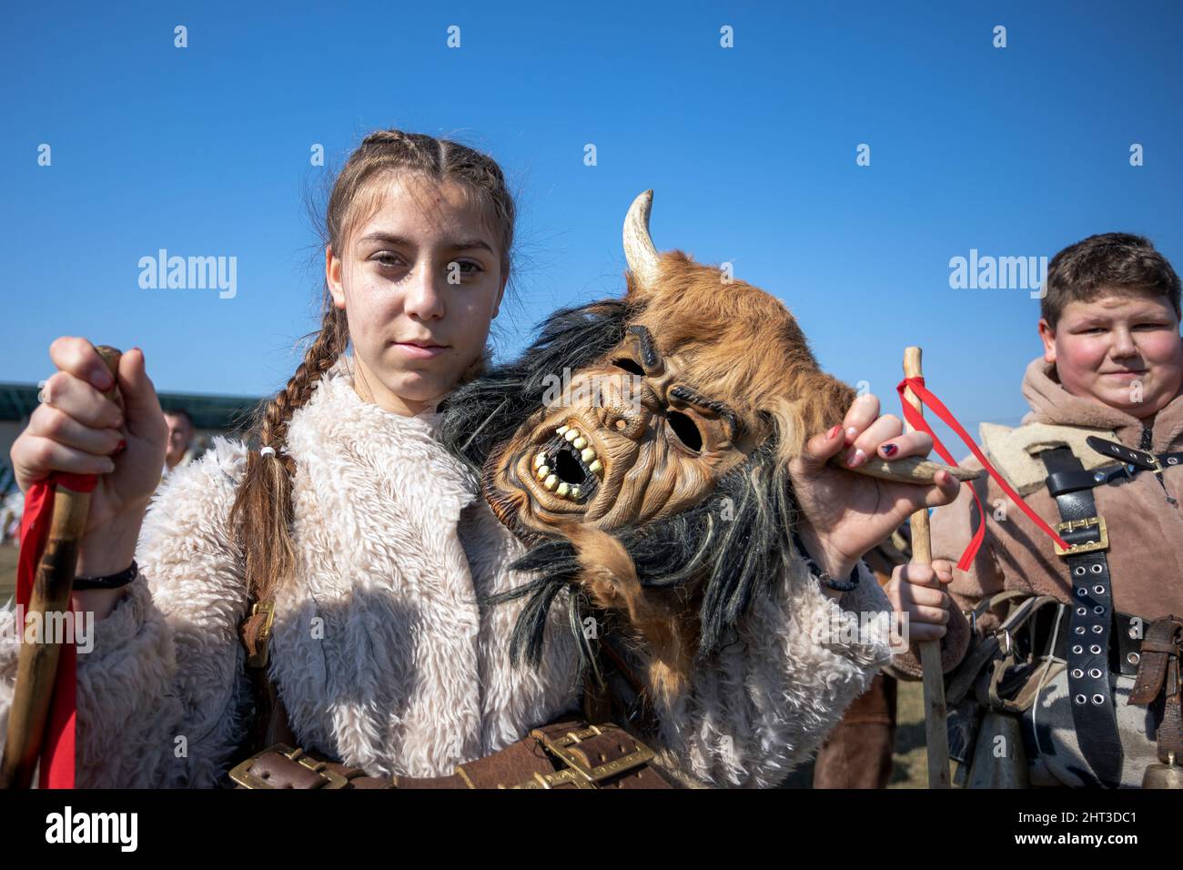 Elin Pelin, Bulgaria - February 26, 2022: Masquerade festival in Elin ...