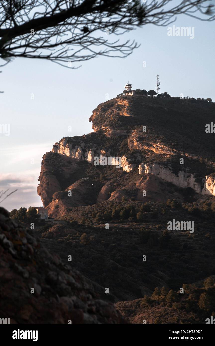 Natural view of a building on top of a rocky mountain Stock Photo - Alamy