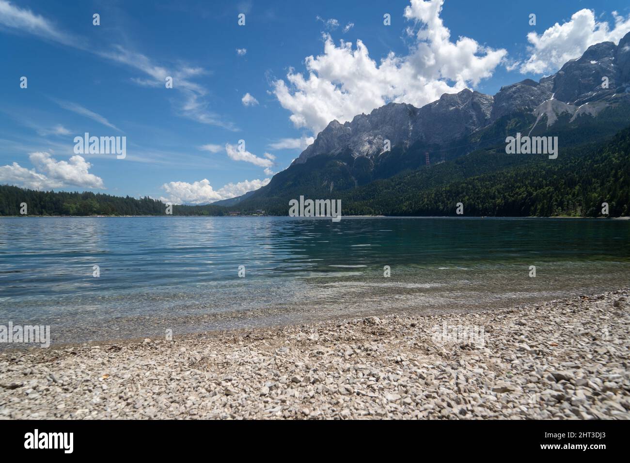 Beautiful scenery of a tropical lake with pure water at the base of ...