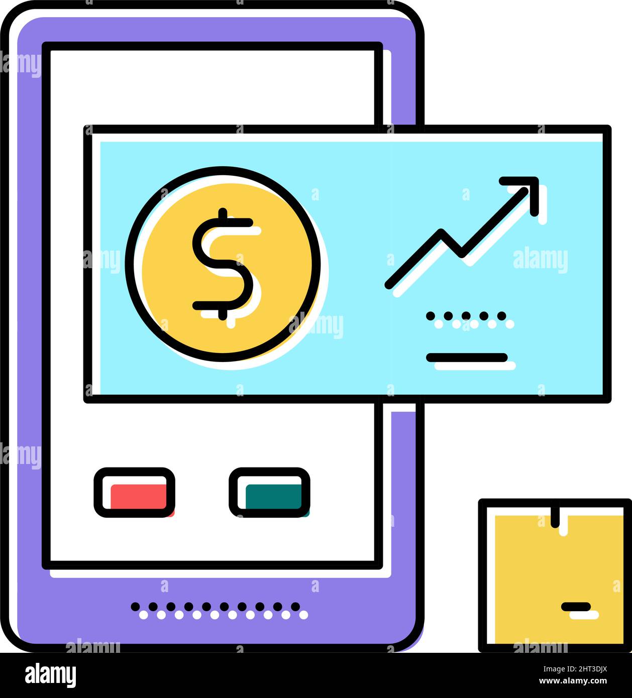 demand forecasting and sales planning color icon vector illustration ...