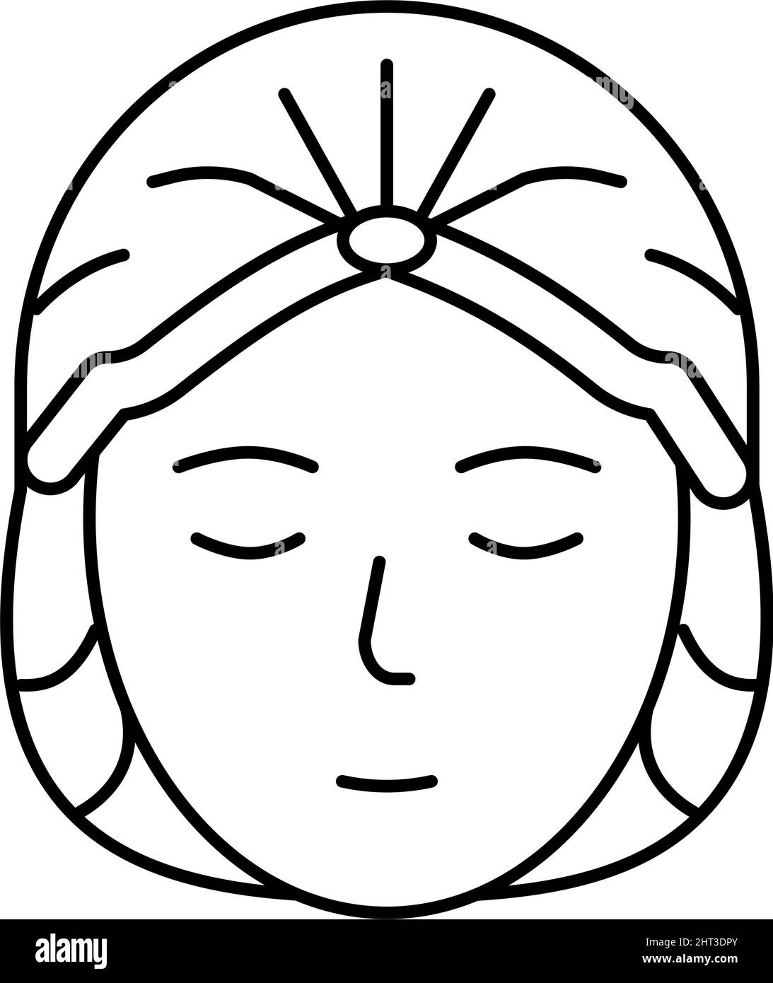 hat solarium, disposable protective cap line icon vector illustration ...