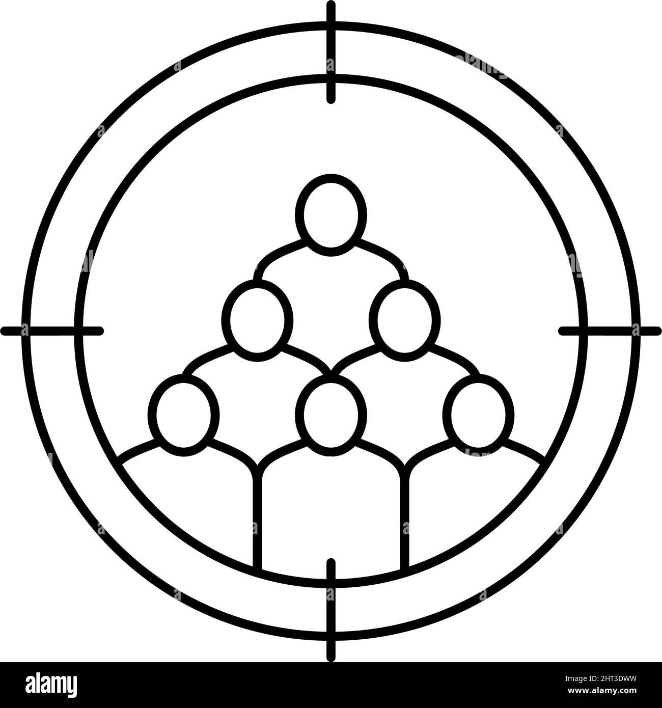 targeting advertise and crowdsoursing line icon vector illustration ...