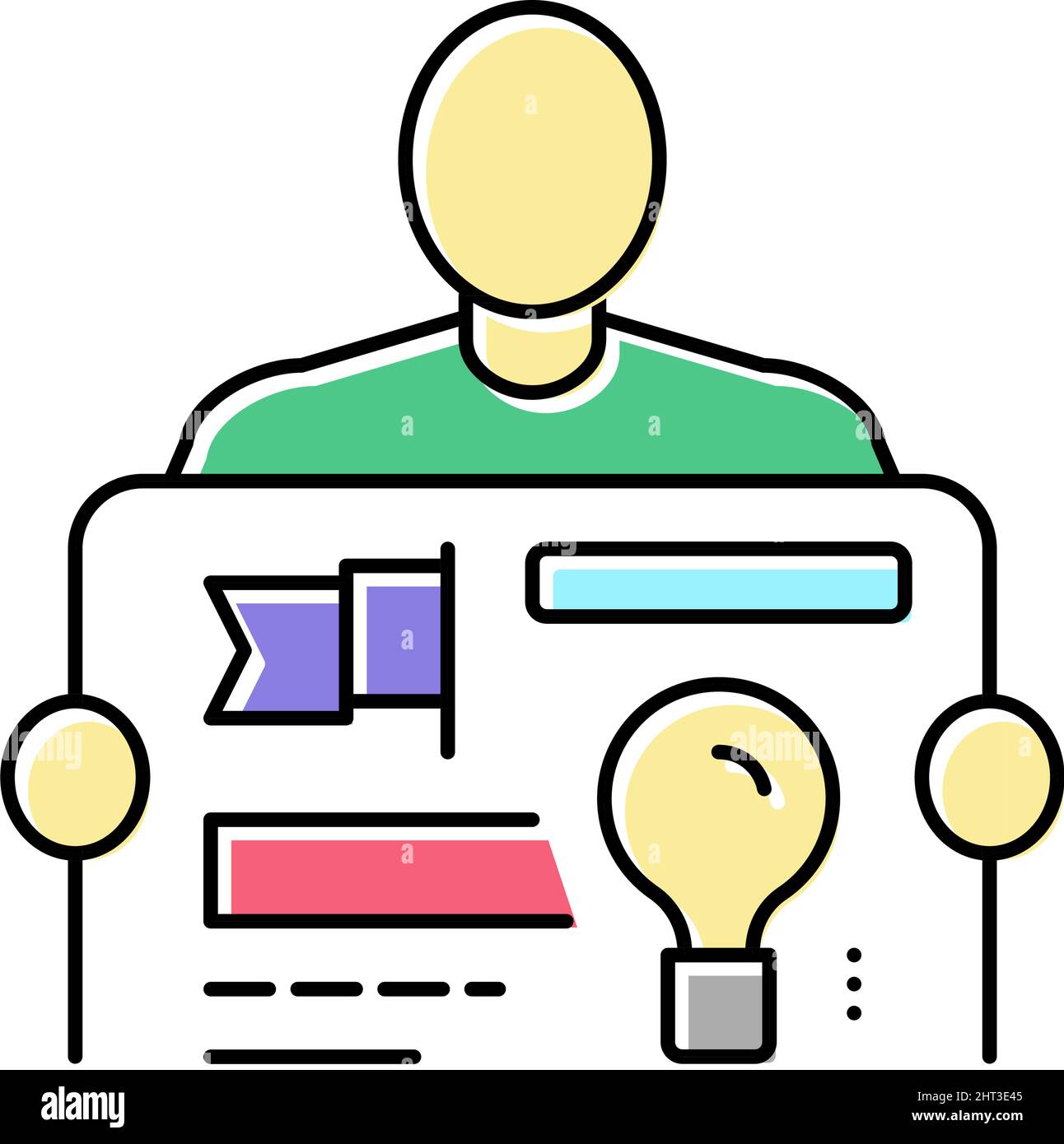 founder startup idea businessman color icon vector illustration Stock ...