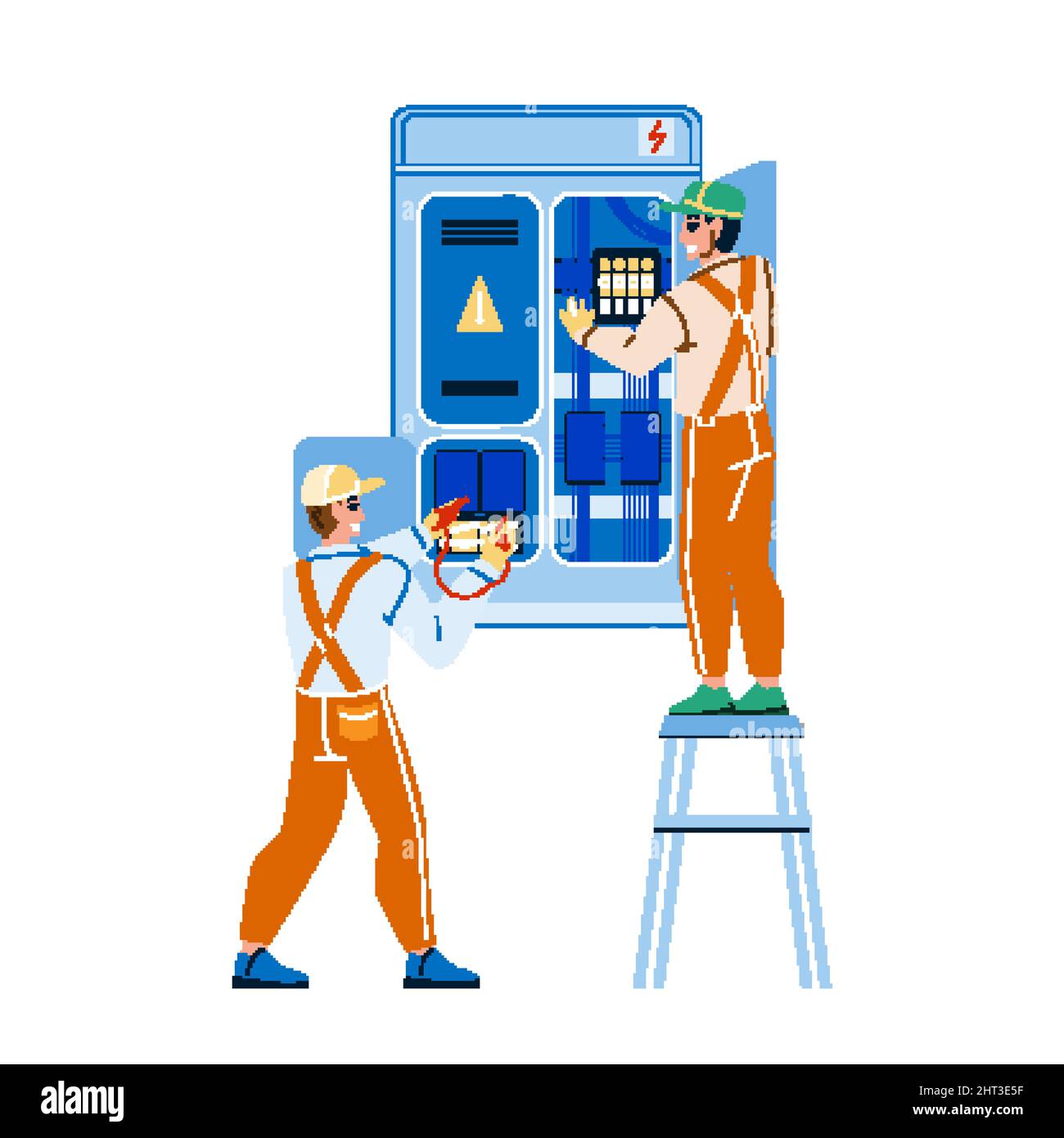 Electrical Engineering Cabinet Workers Vector Stock Vector Image & Art ...