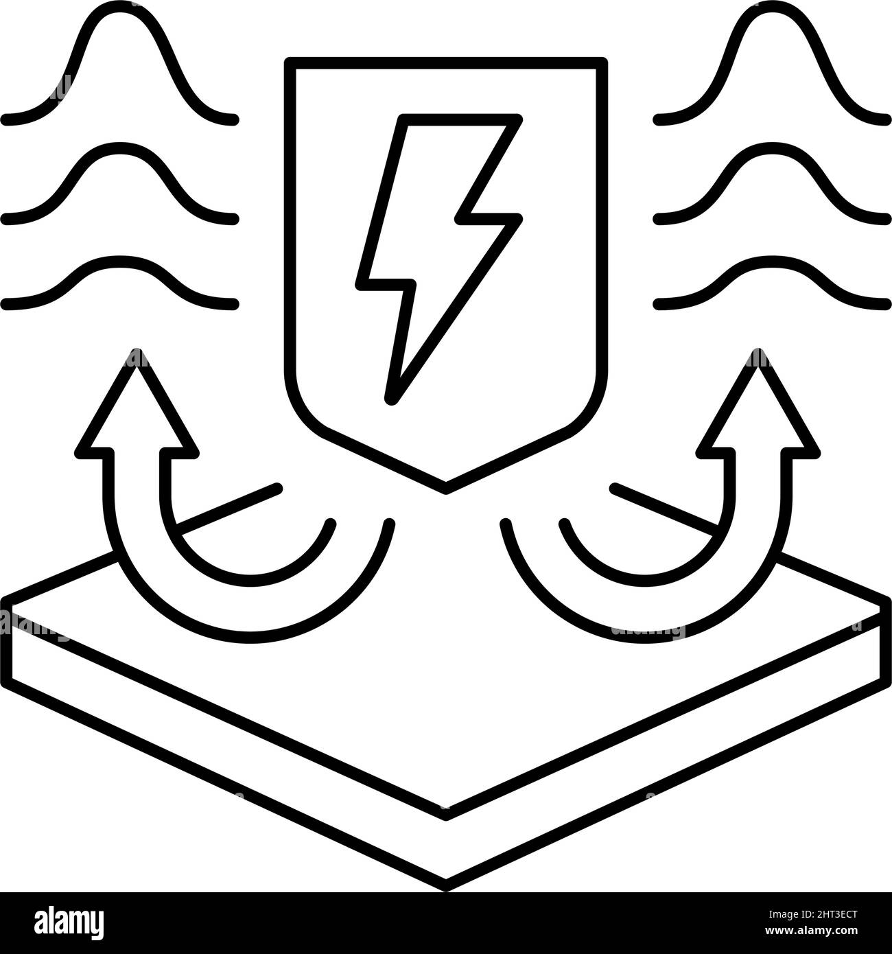 antistatic fabrics properties line icon vector illustration Stock ...