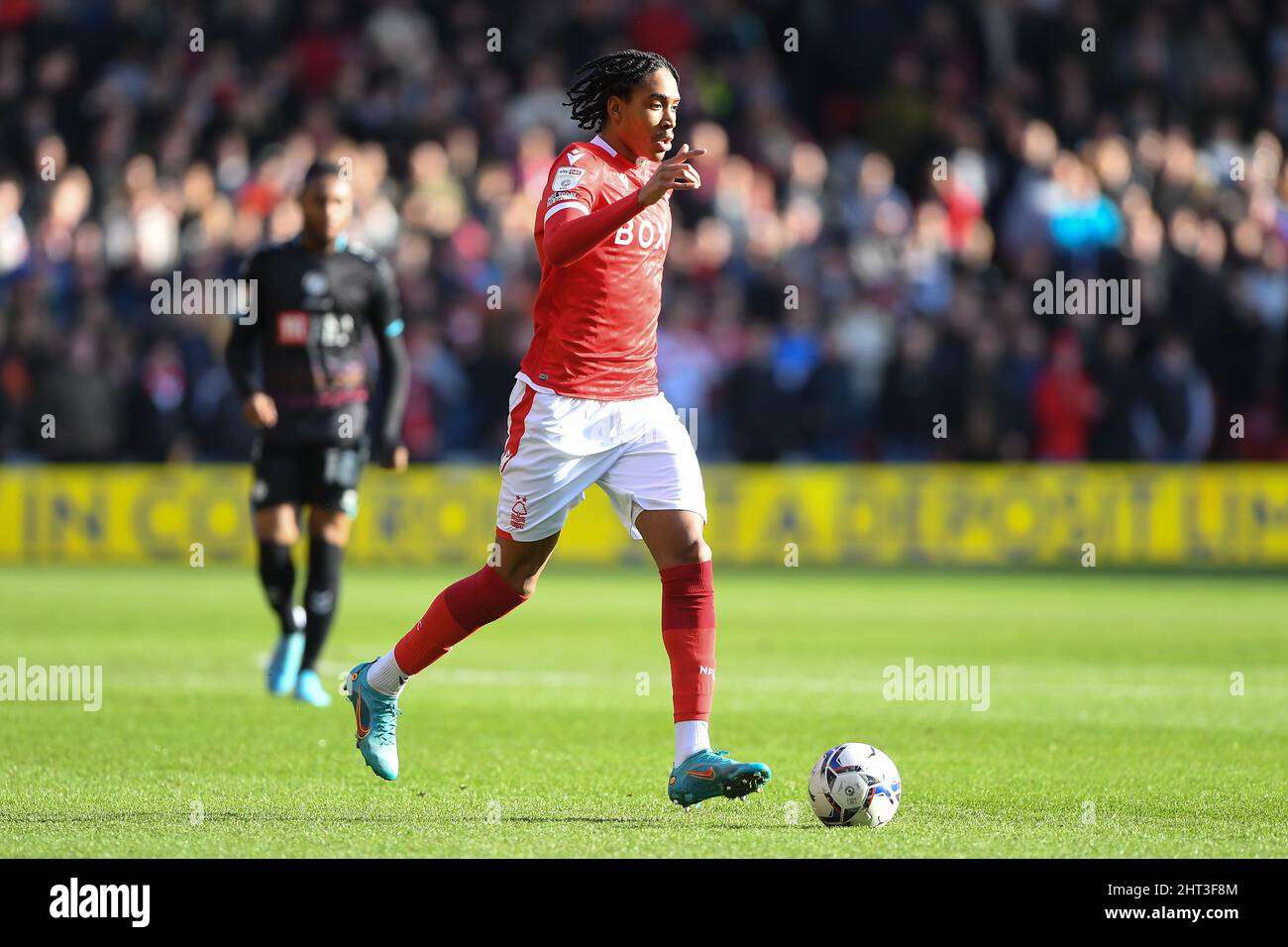 NOTTINGHAM, UK. FEB 26TH Djed Spence of Nottingham Forest during the ...