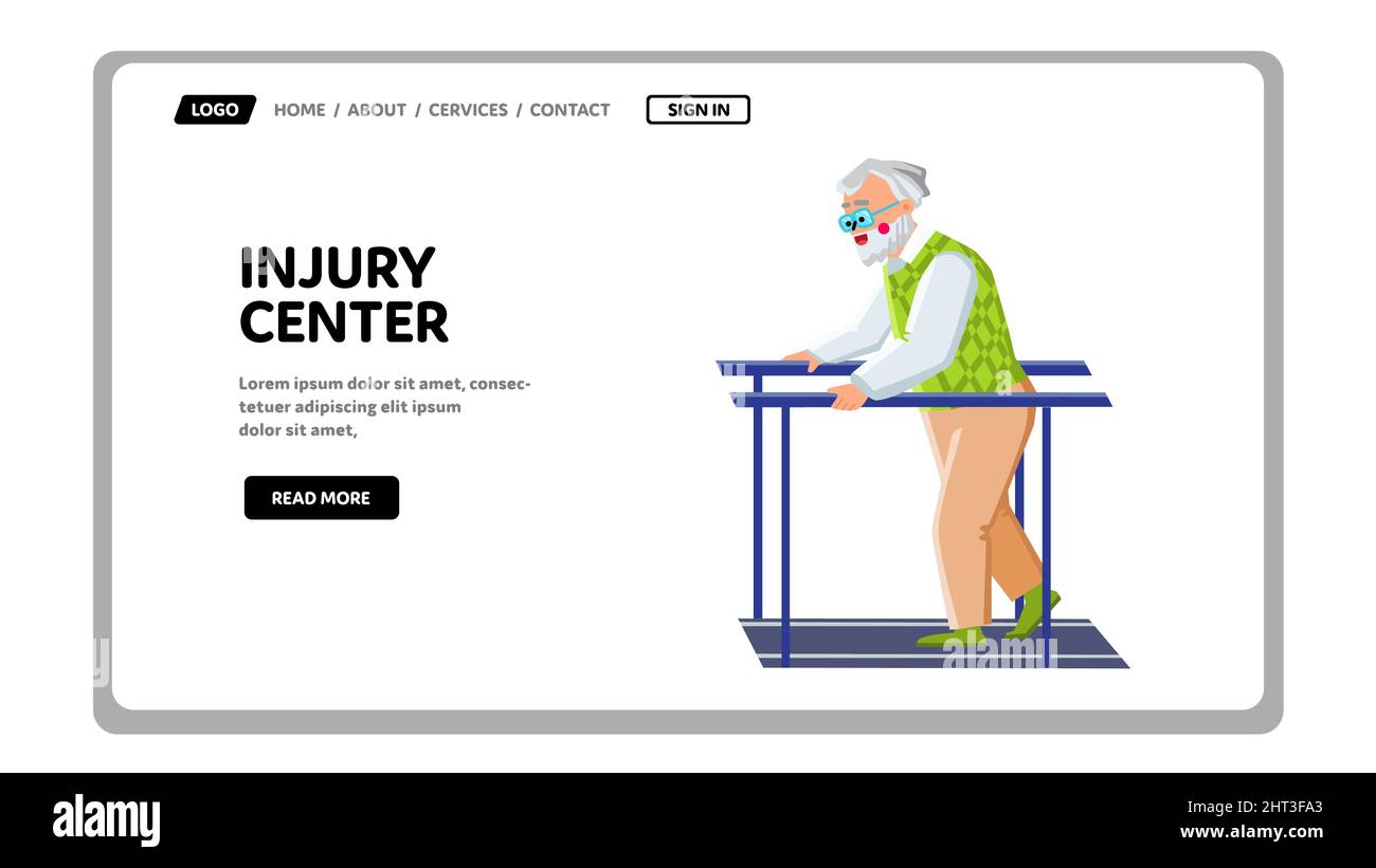 Injury Center Helpful Therapy For Old Man Vector Stock Vector Image ...
