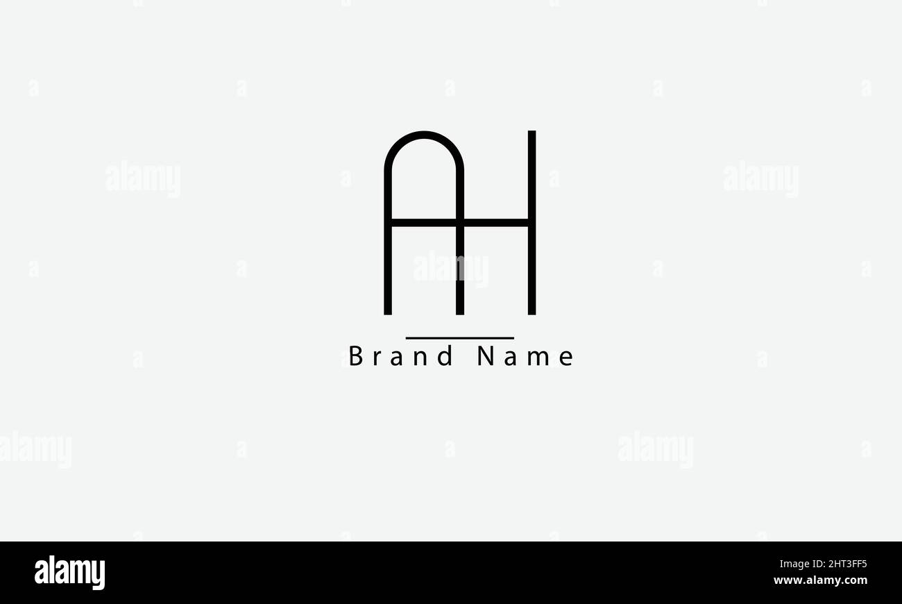 AH HA A H abstract vector logo monogram template Stock Vector Image ...