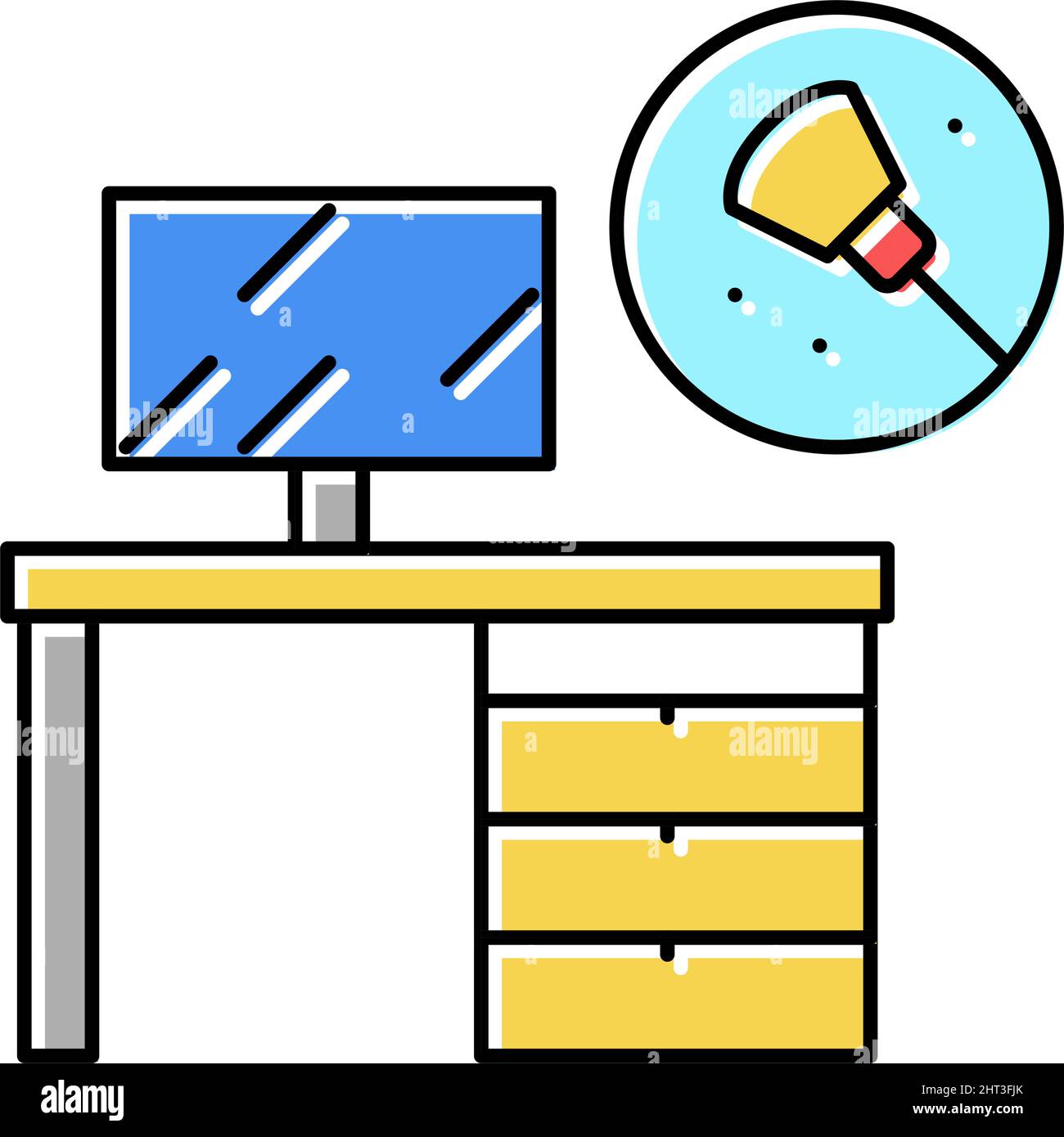 working place table cleaning color icon vector illustration Stock ...