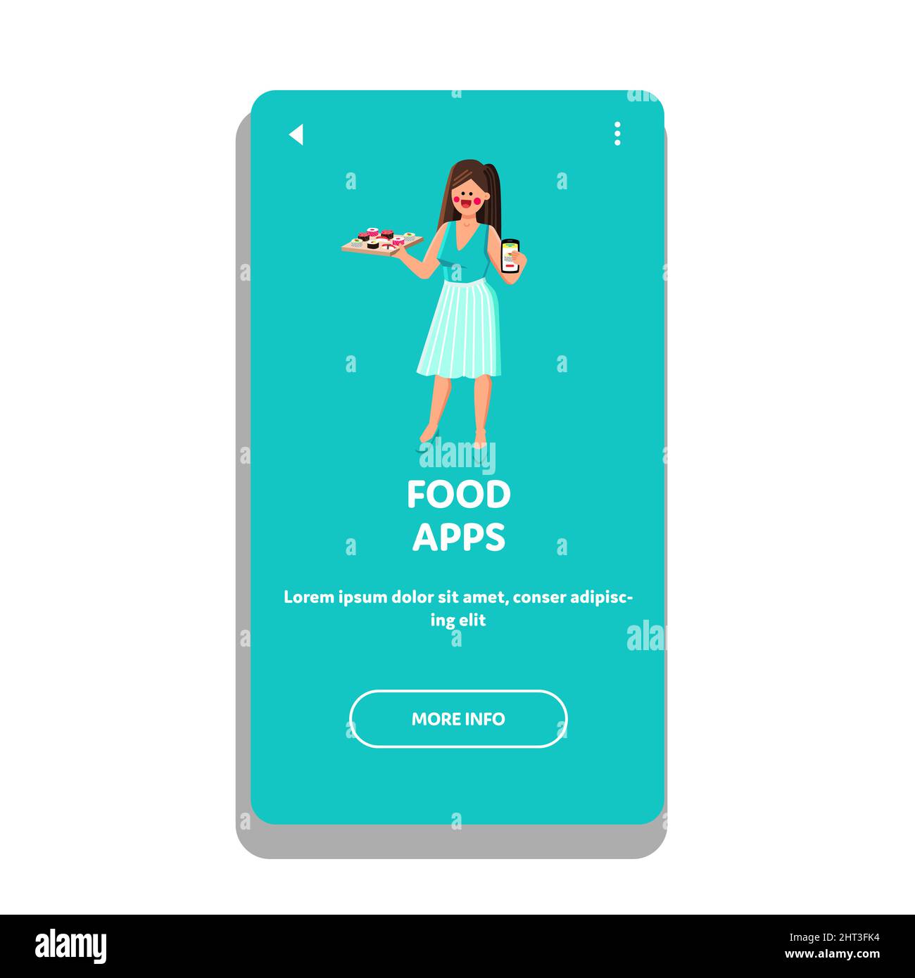 Food Apps For Ordering Meal Online On Phone Vector Stock Vector Image ...