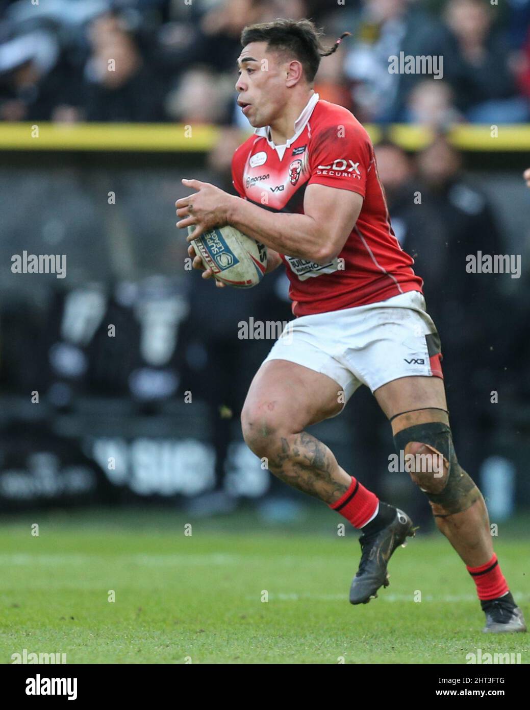Ken Sio #2 of Salford Red Devils in action during the game Stock Photo ...