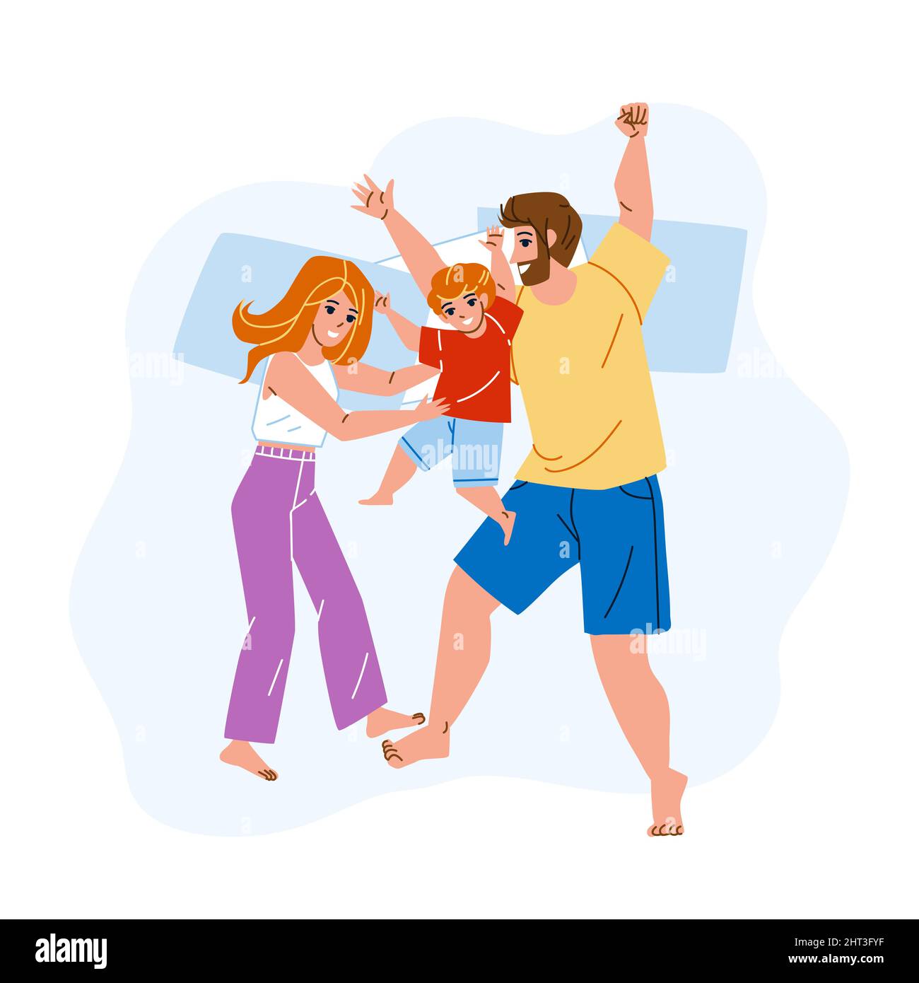 Family relaxing bed fun Stock Vector Images - Alamy