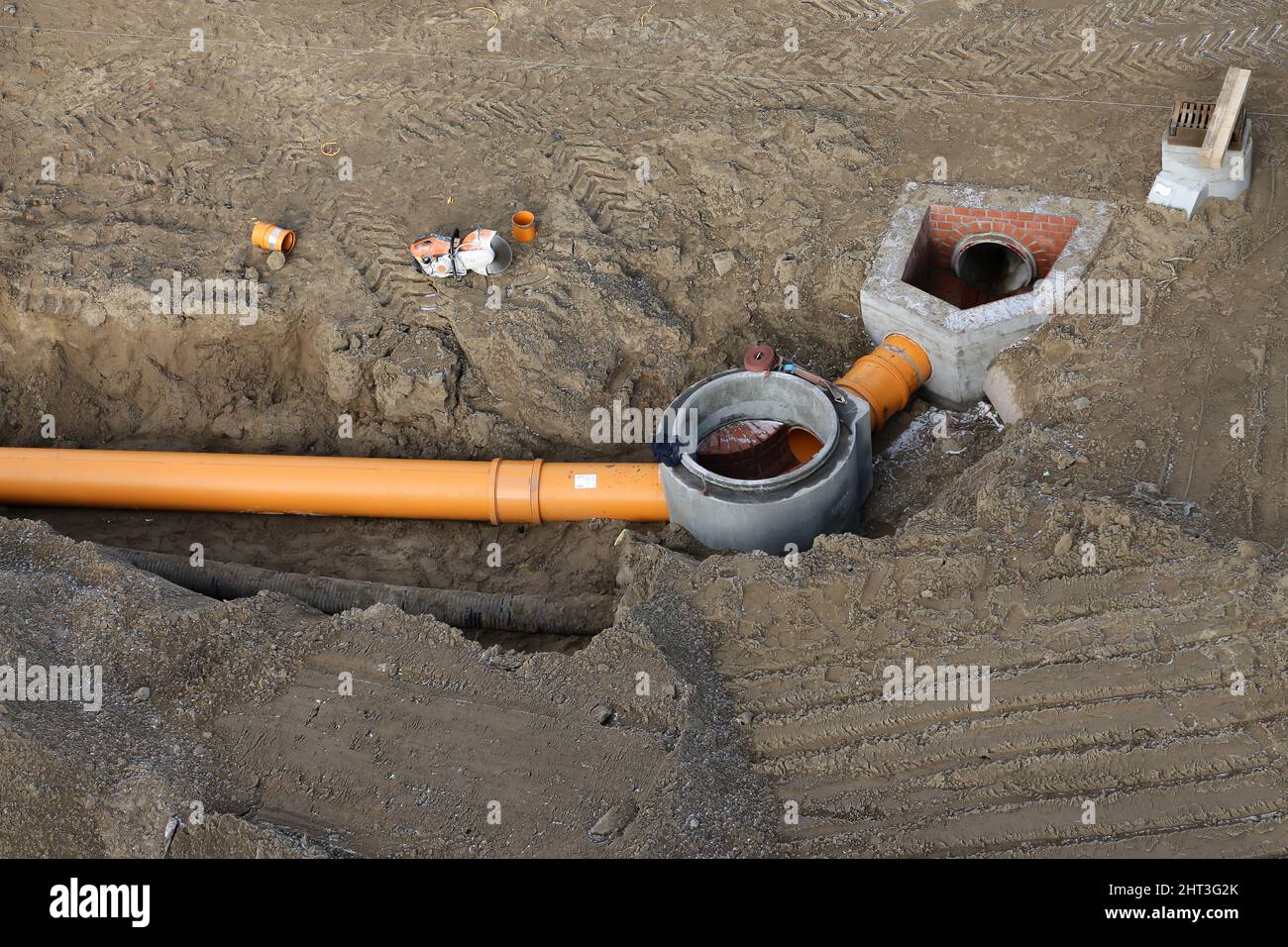 Construction new sewer system hi-res stock photography and images - Alamy