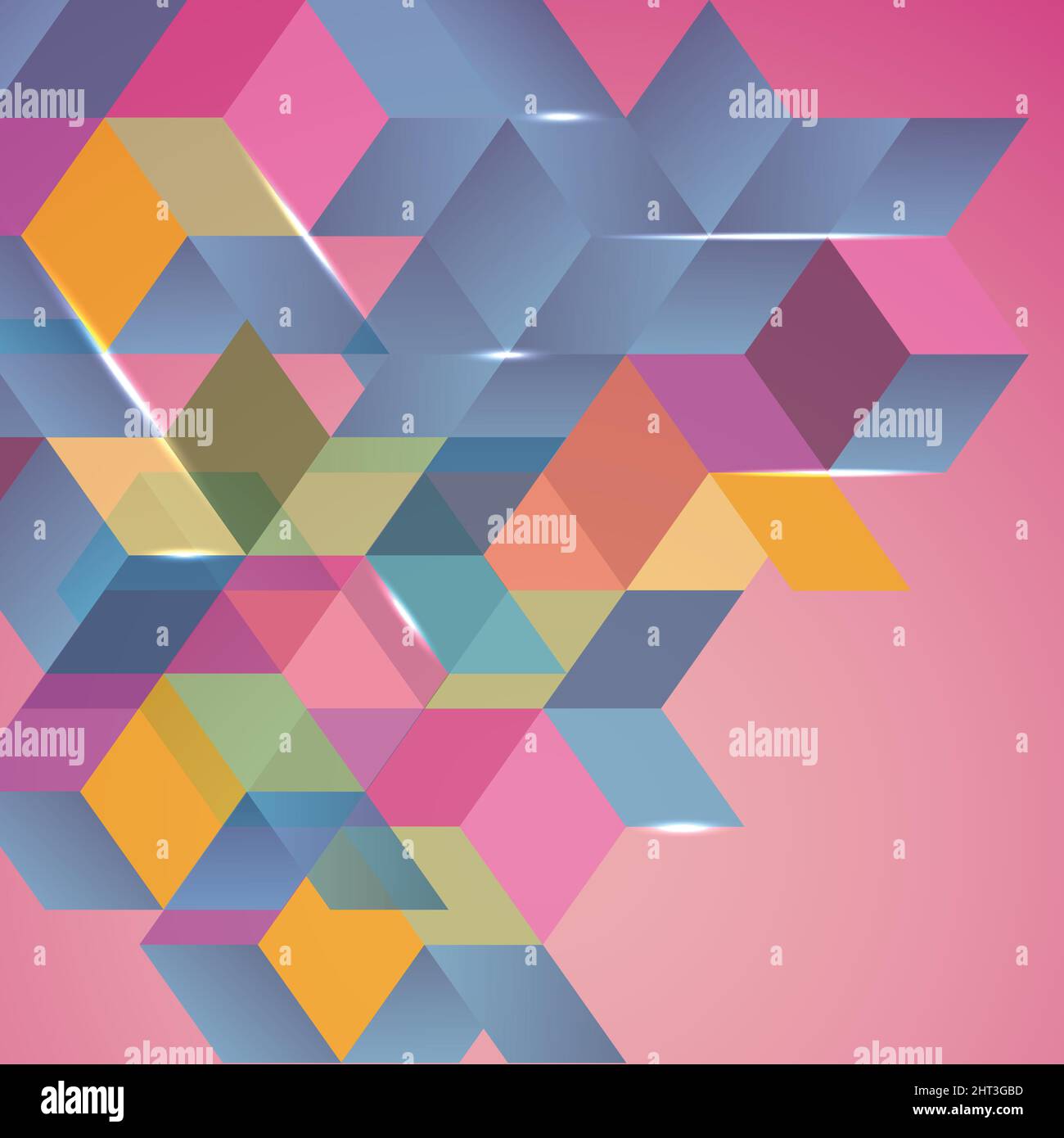 Abstract Isometric Color Shape Background for your design Stock Vector ...