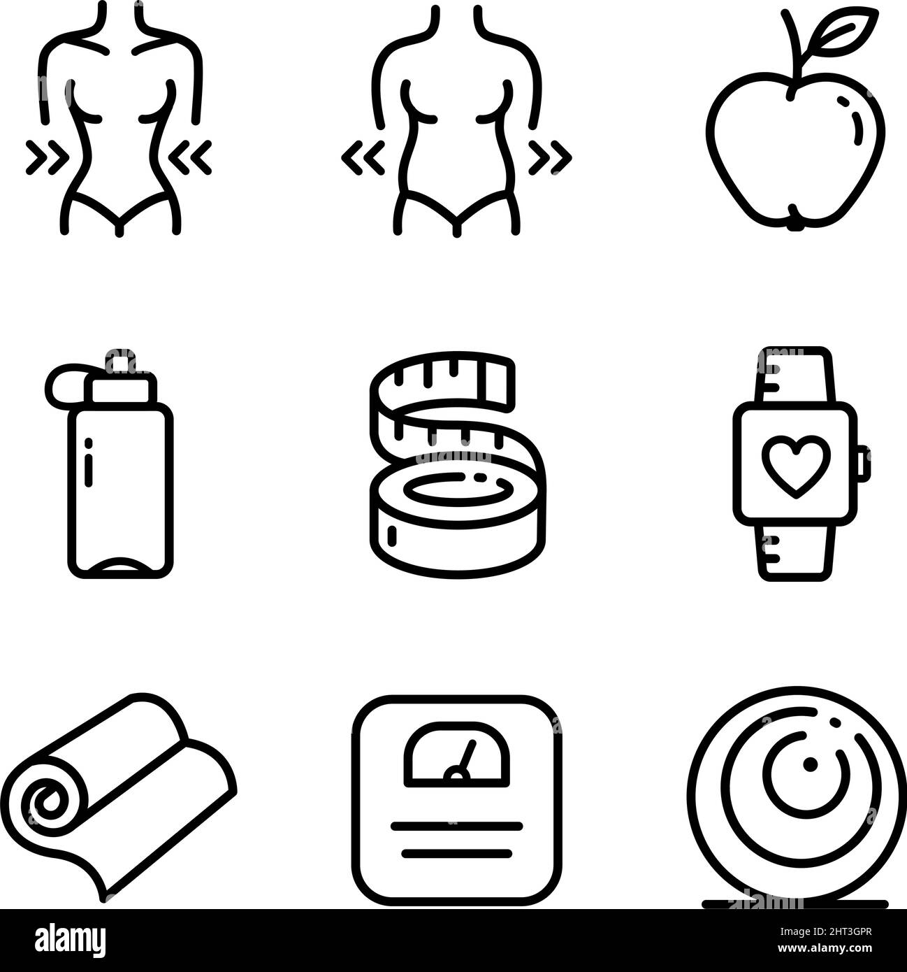 Premium quality icon of fitness and weight loss. Modern flat colored ...