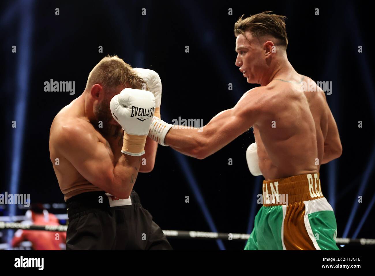 Paddy Donovan (right) and Miroslav Serban in action during the ...