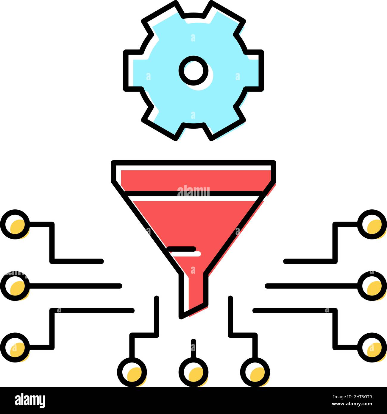 work process filtration color icon vector illustration Stock Vector ...