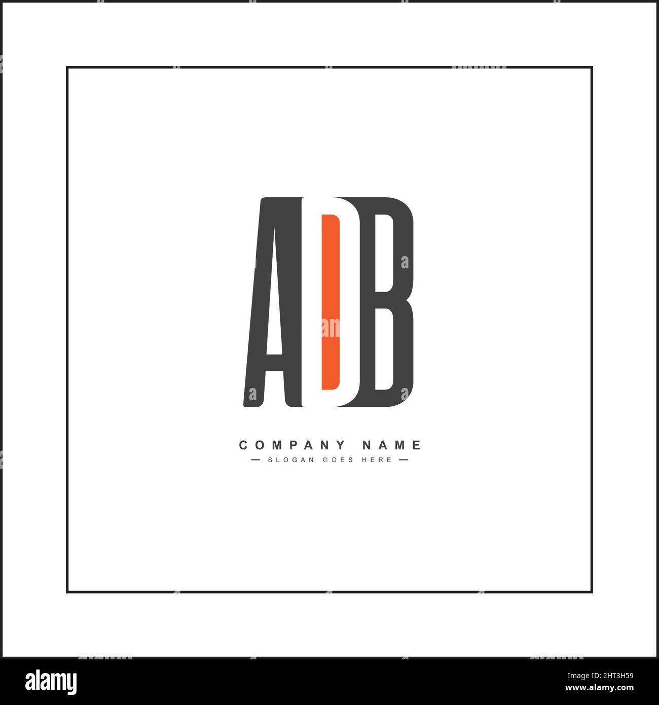 Vector Logo Template for Initials ADB - Simple Alphabet Letters Logo ...